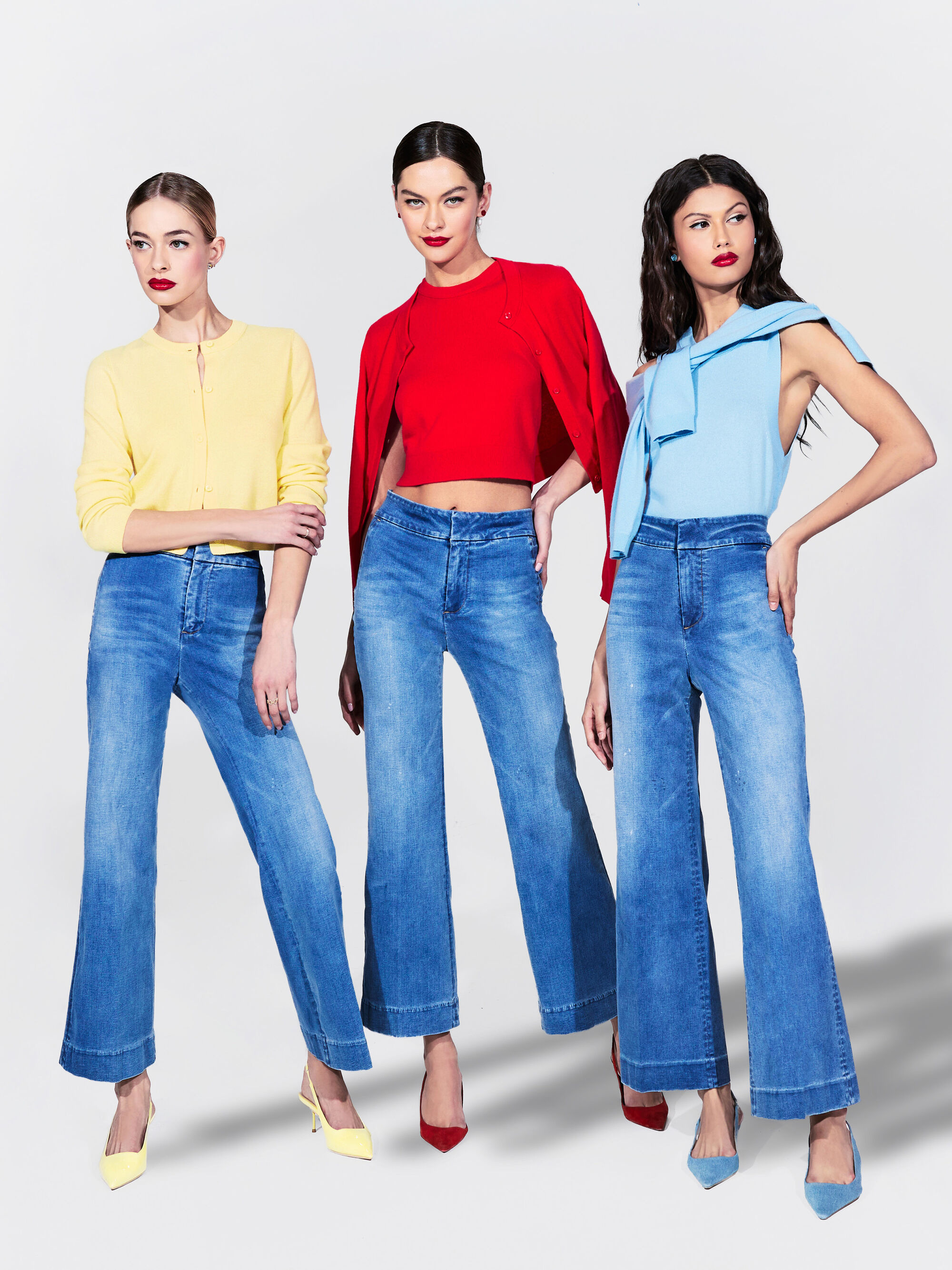 Quinn Kick Flare Jean In Livia Vintage Blue | Alice + Olivia