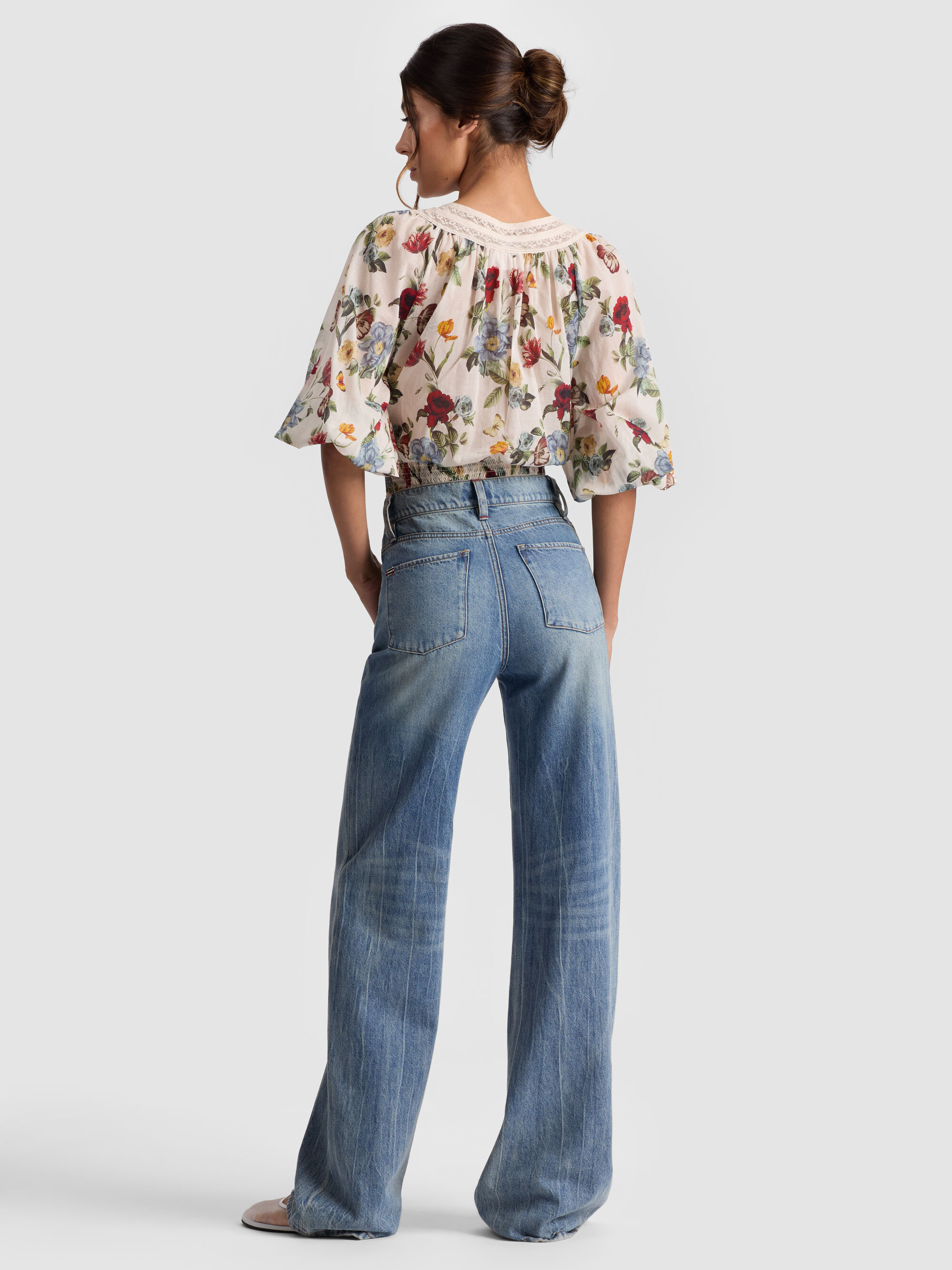 CHERELLE BUTTON DOWN BLOUSE in PROVENCE FLORAL SM | ALICE + OLIVIA