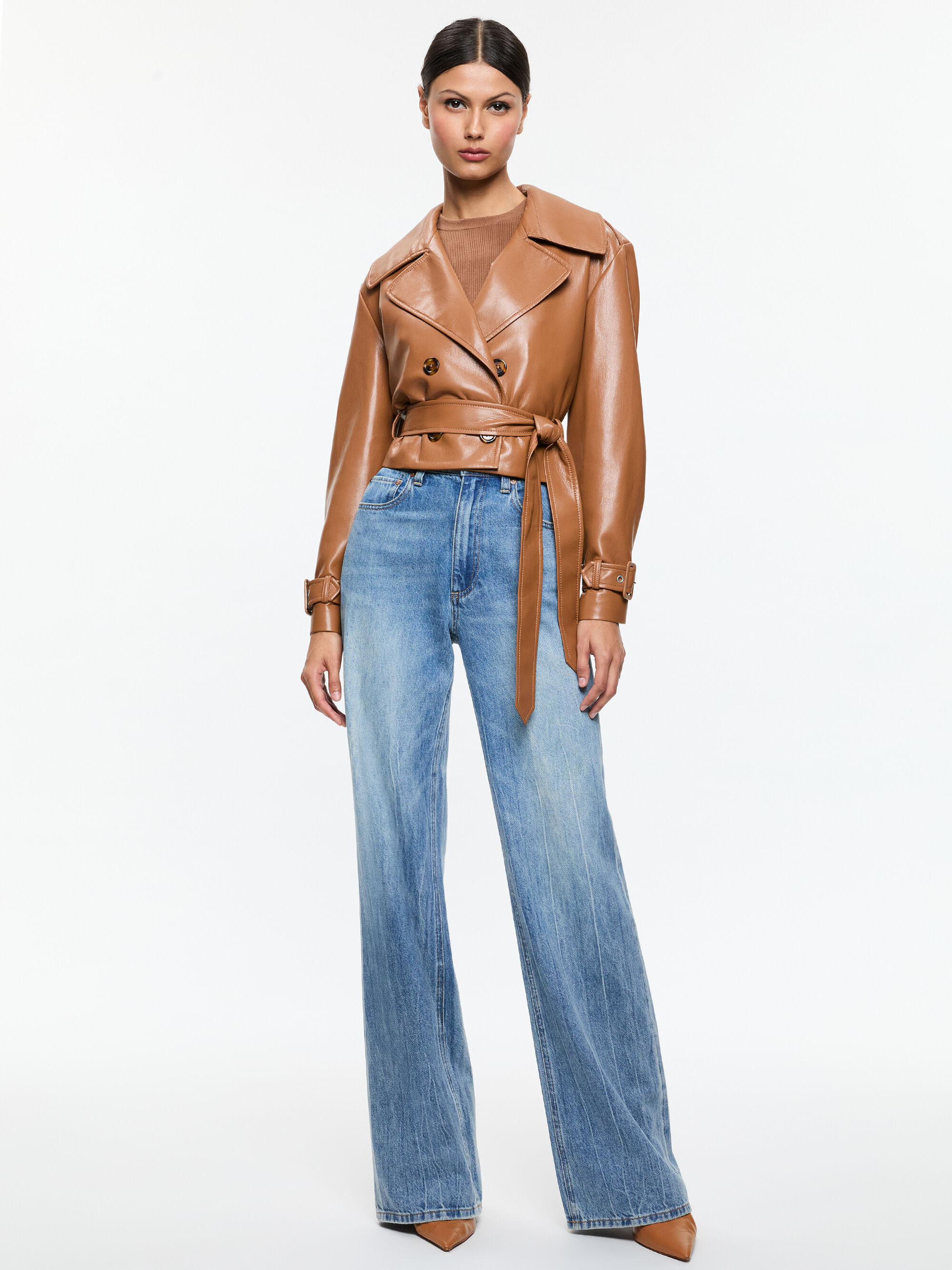 KEITH VEGAN TRENCH in CAMEL | ALICE + OLIVIA