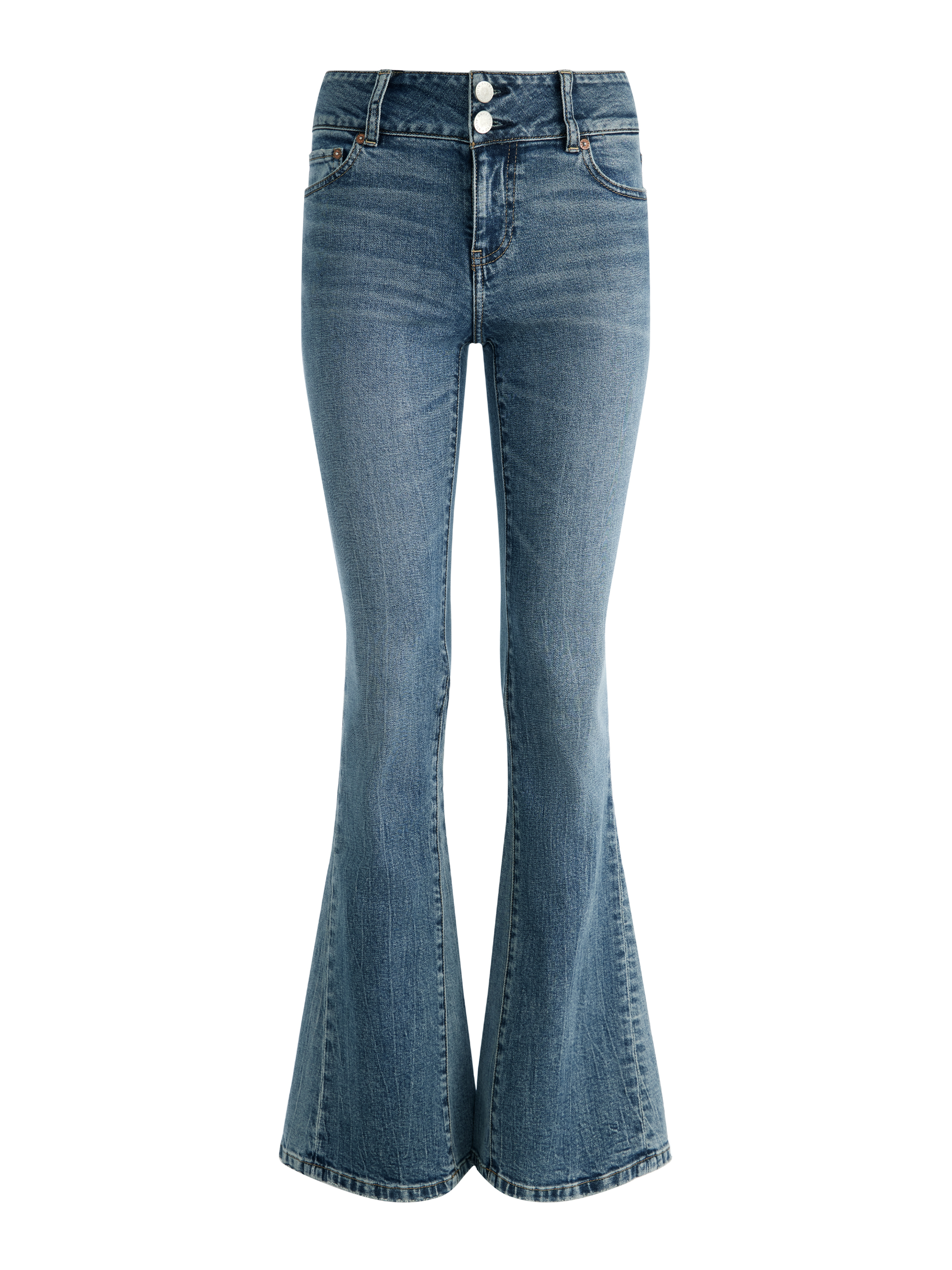Stacey Godet Bell Flare Jean In True Blues Dark | Alice + Olivia