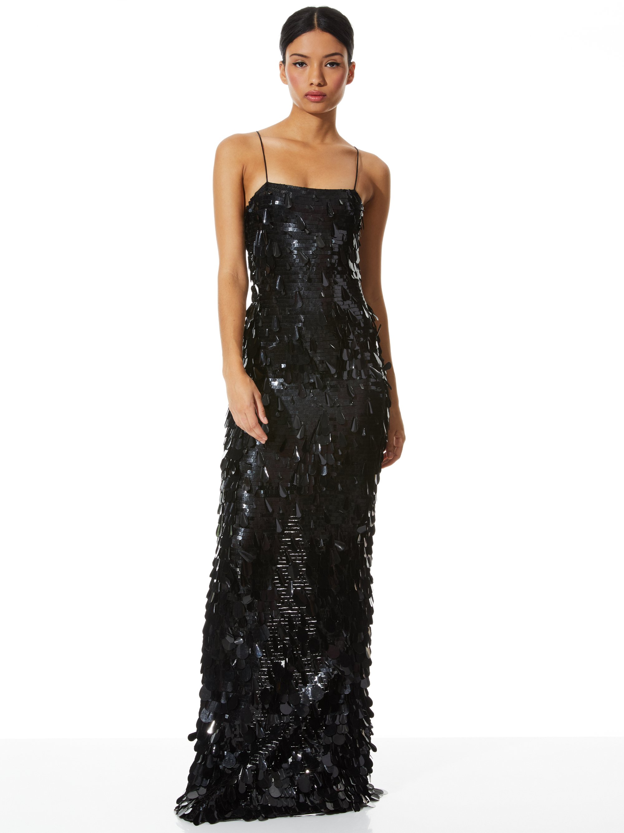Fifi Sequin Embellished Maxi Dress In Black | Alice + Olivia