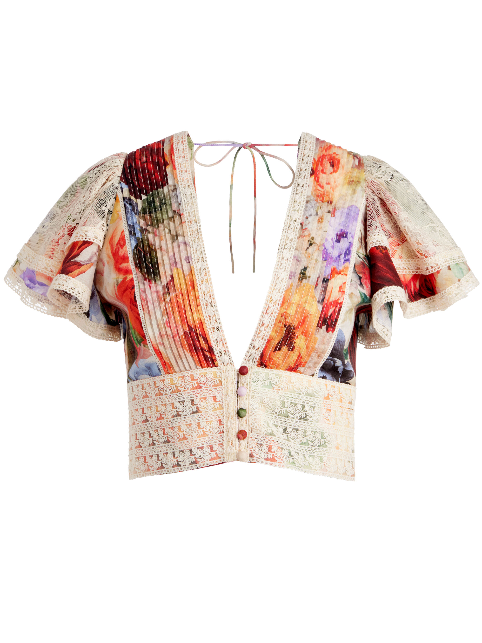 KEELEY BLOUSE in STORM FLORAL SM | ALICE + OLIVIA