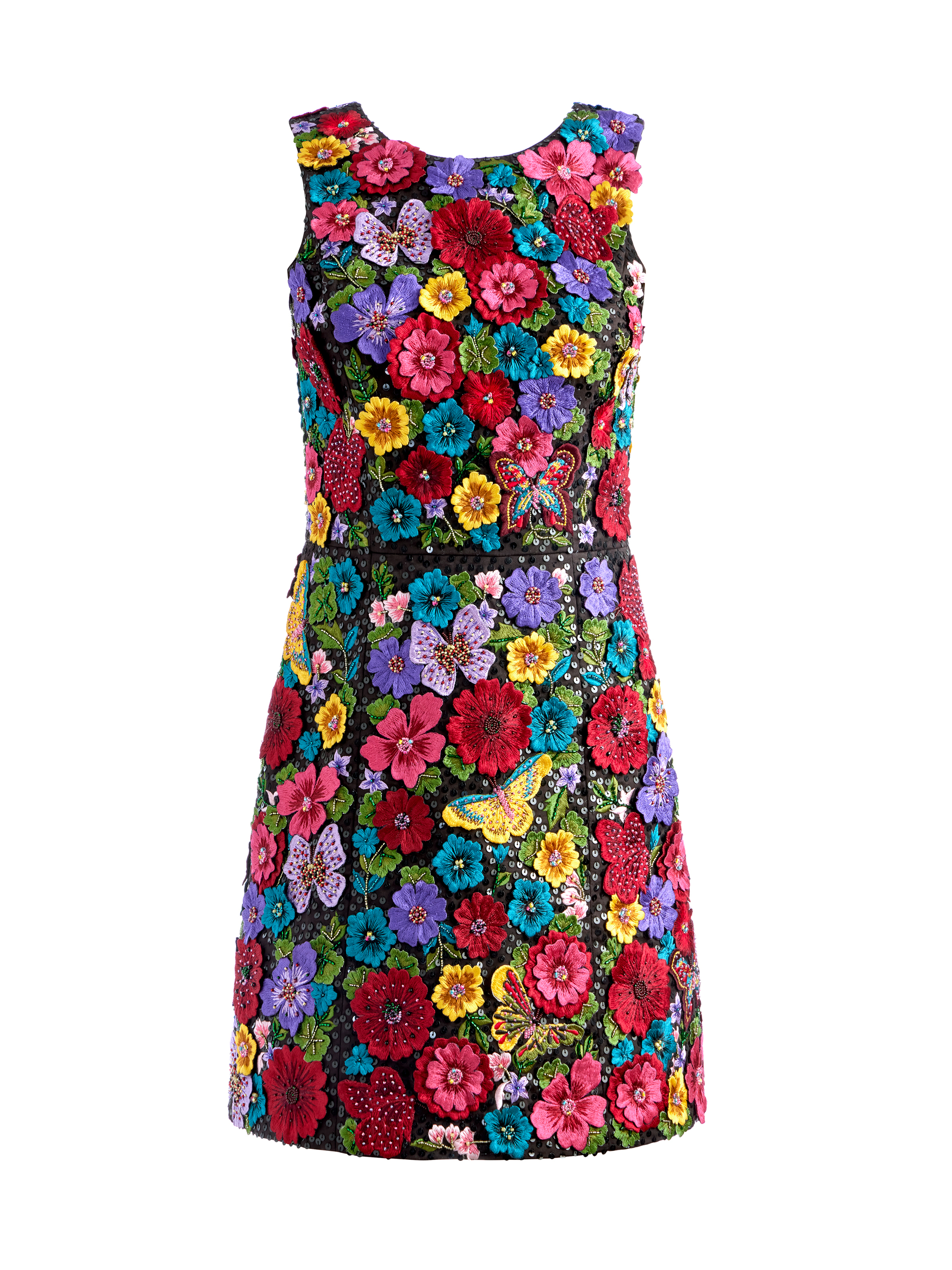 Lindsey Embroidered Pouf Dress In Multi | Alice + Olivia