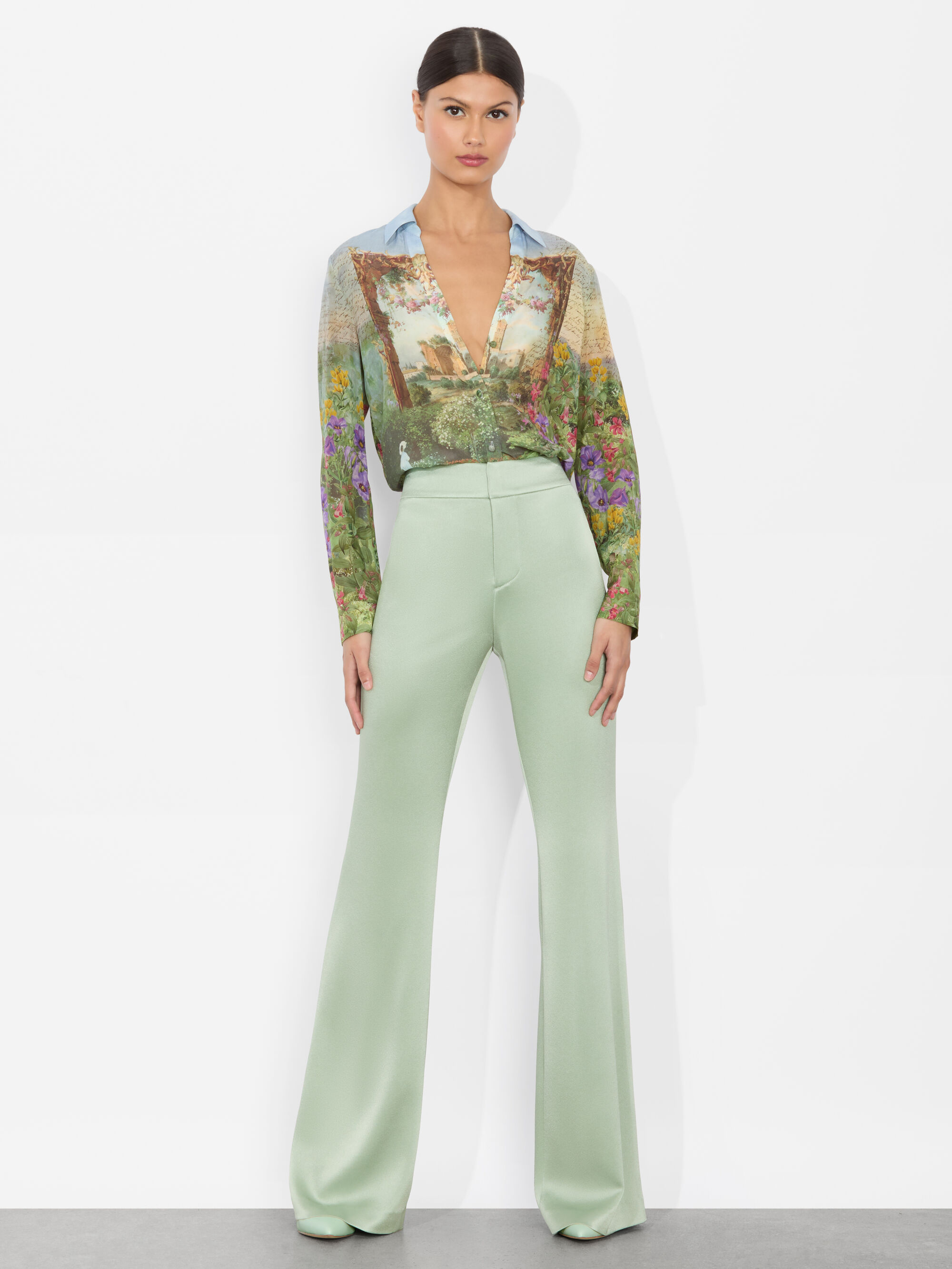 DEANNA BOOTCUT PANT in SAGE | ALICE + OLIVIA
