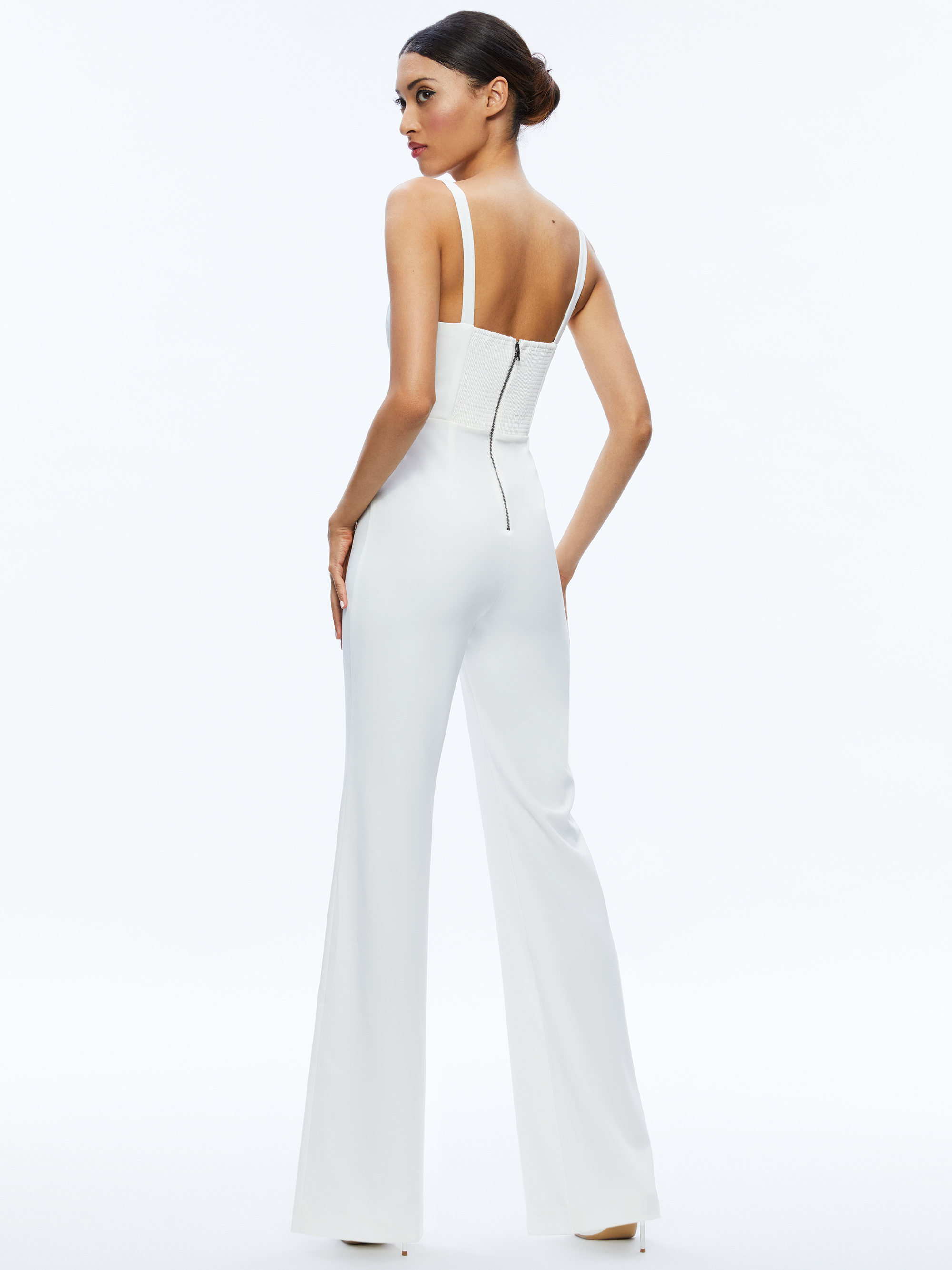 Nova Cape Jumpsuit In Ecru | Alice + Olivia