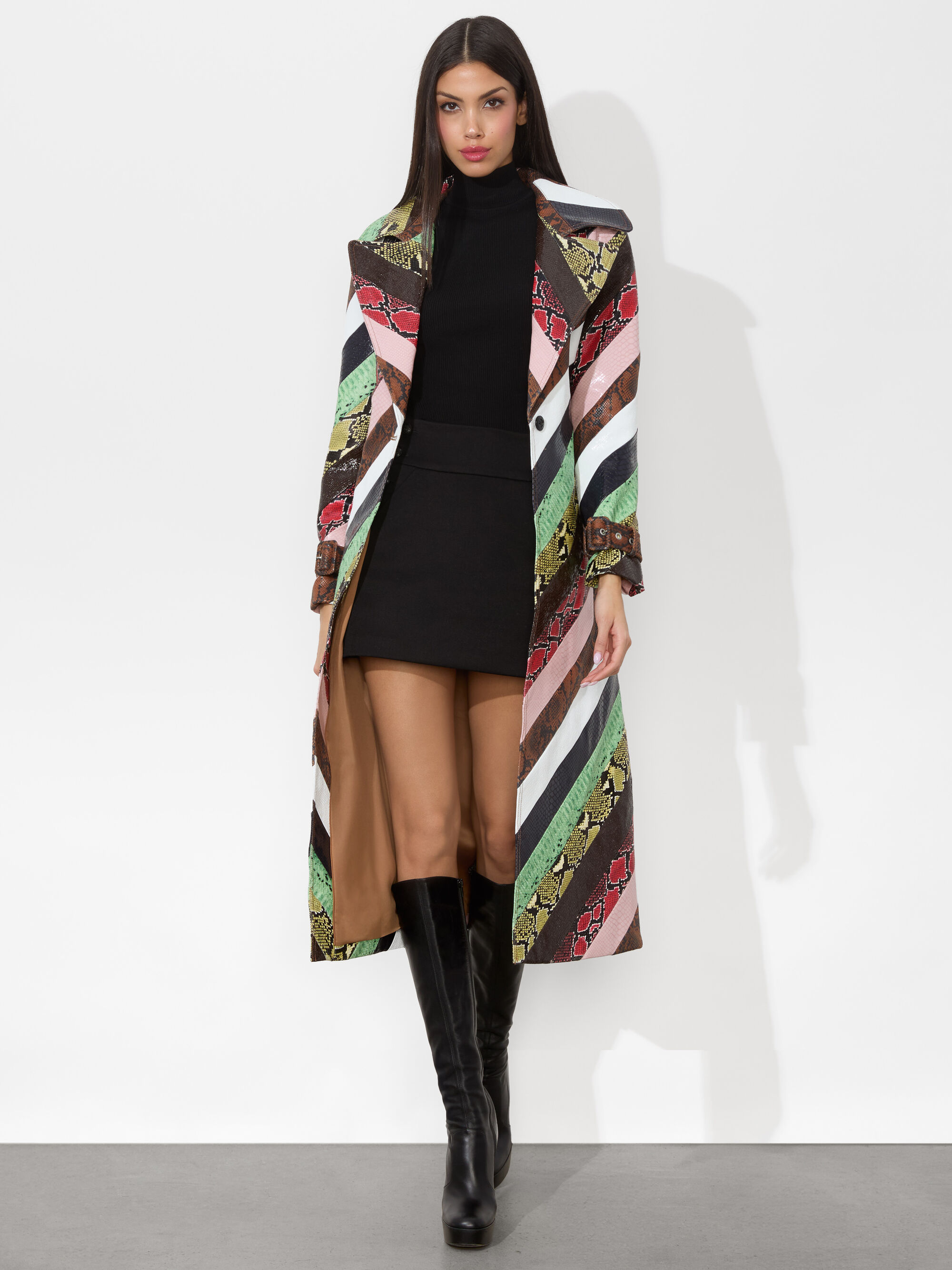 KEITH VEGAN MIDI TRENCH in MULTI | ALICE + OLIVIA
