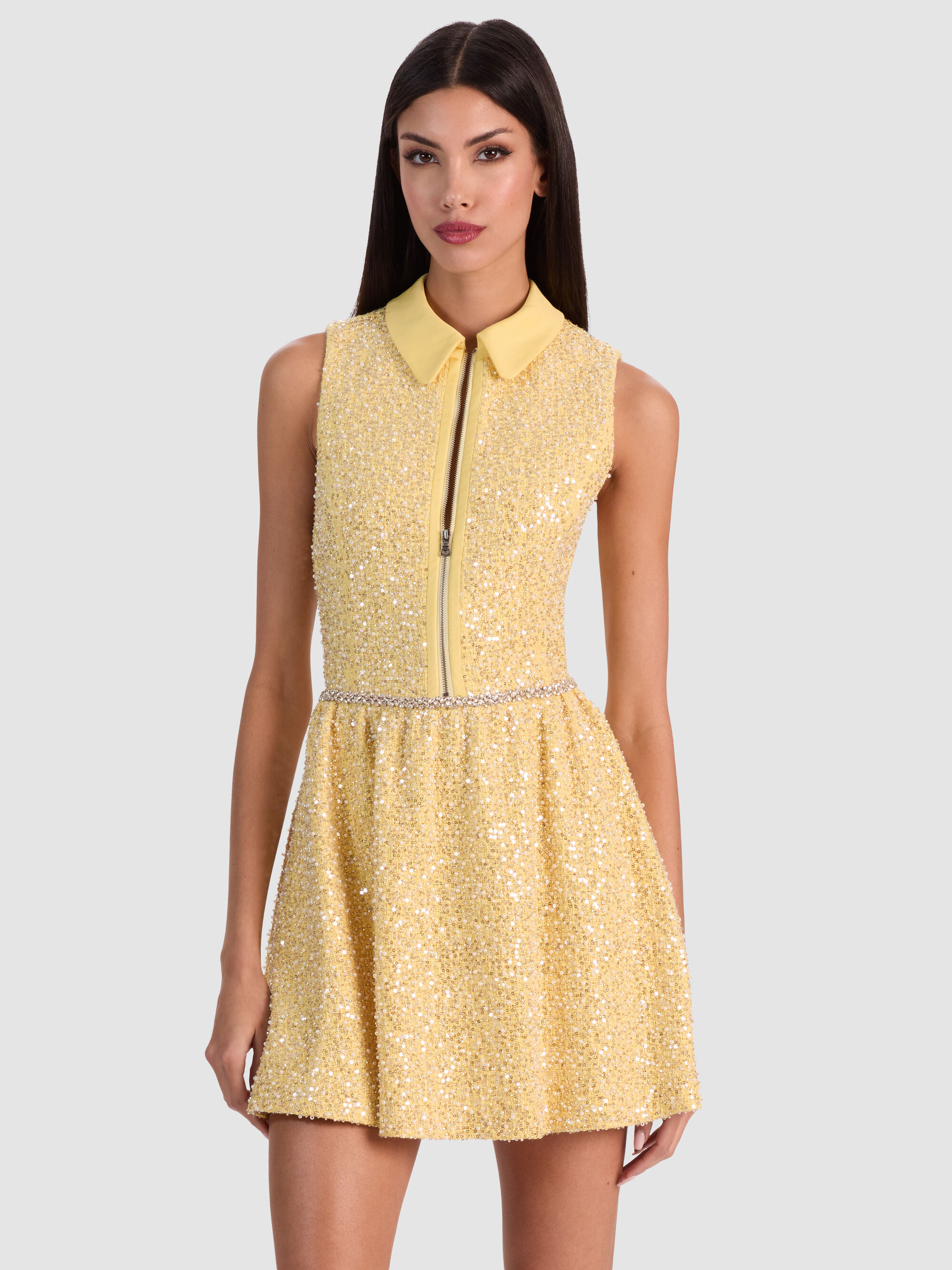 ELLIS EMBELLISHED MINI DRESS in BUTTER | ALICE + OLIVIA
