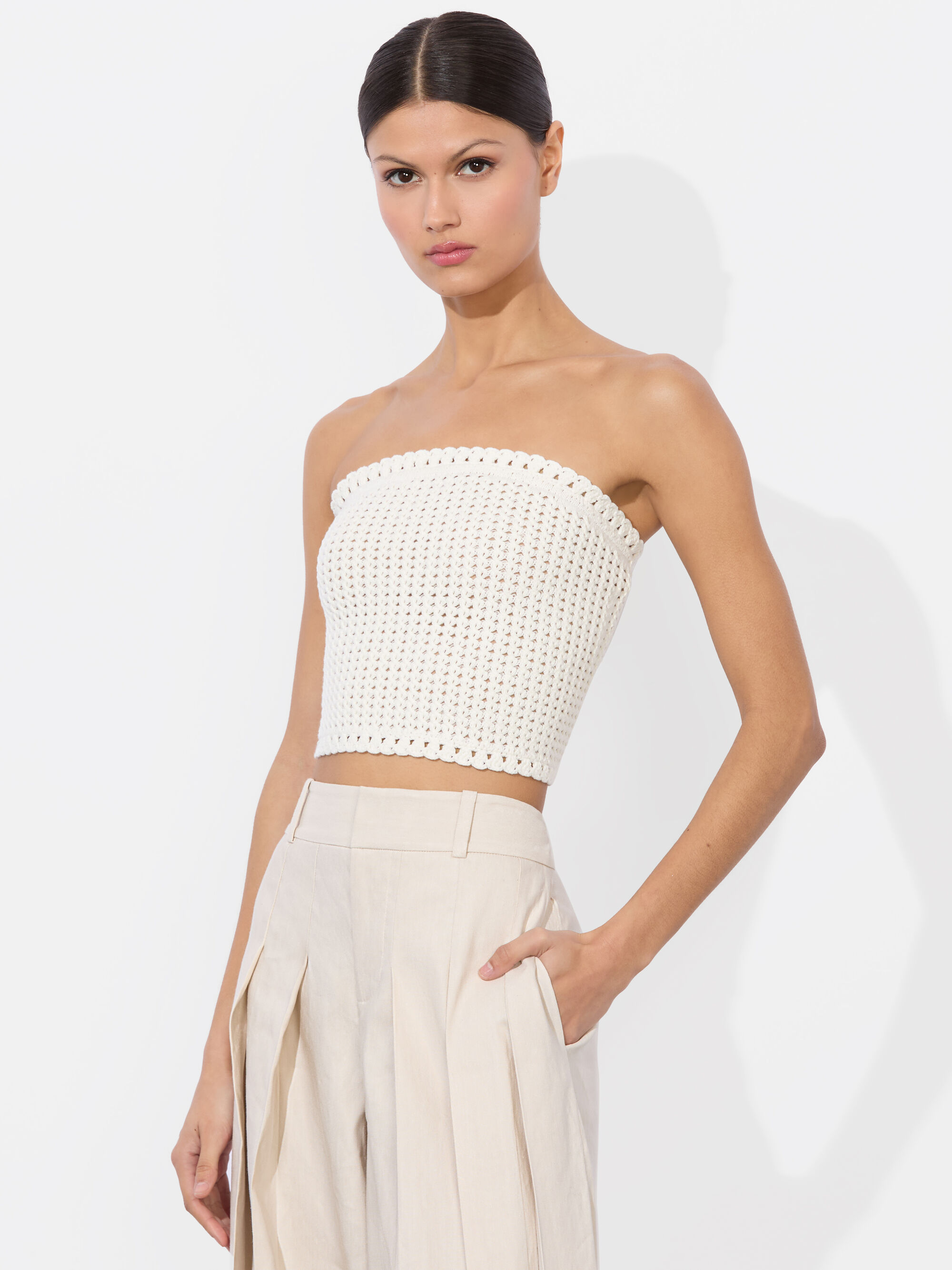 ALISON TUBE TOP in SOFT WHITE | ALICE + OLIVIA