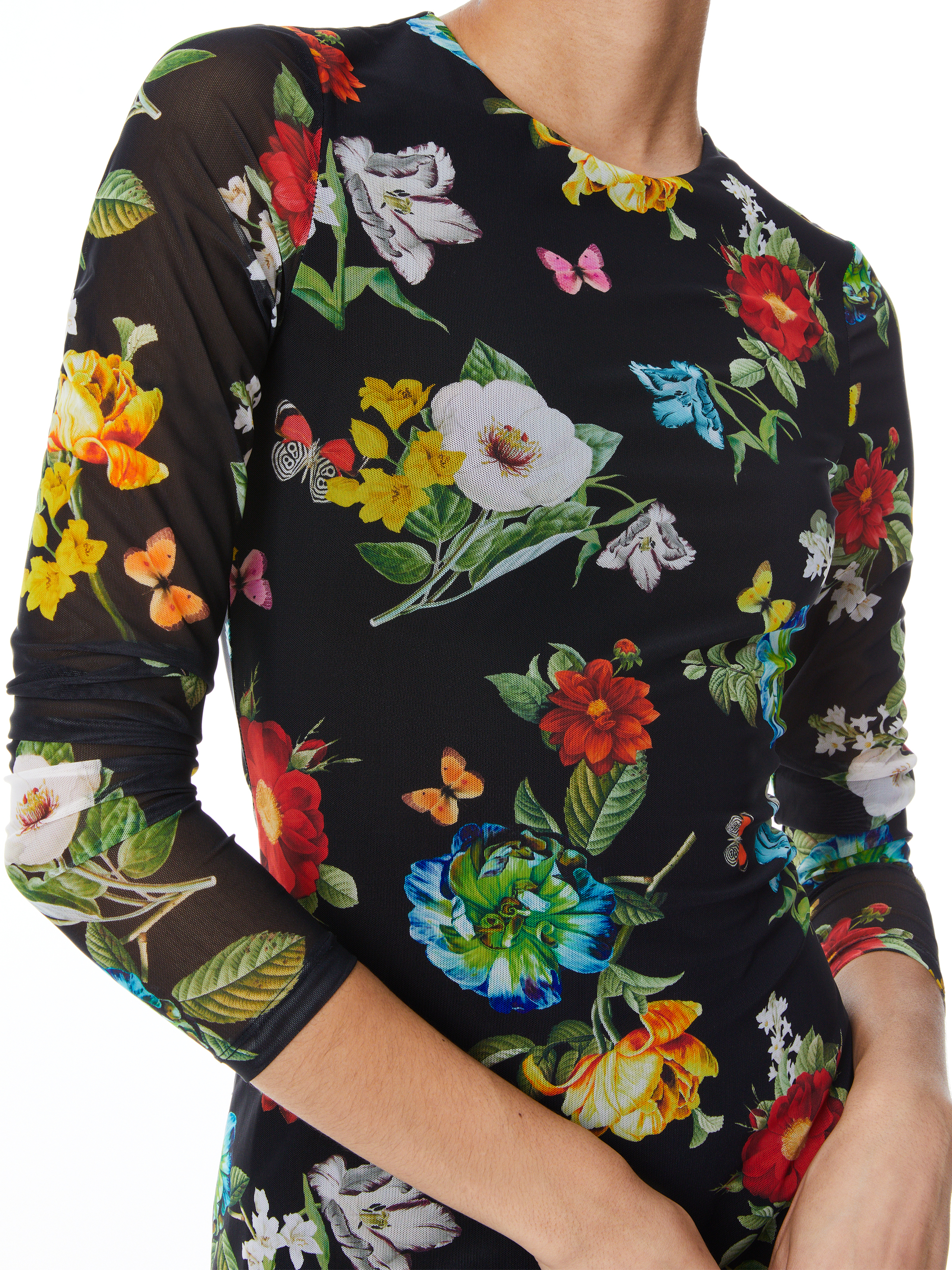 Delora Long Sleeve Mini Dress In Atrium Floral Sm | Alice + Olivia