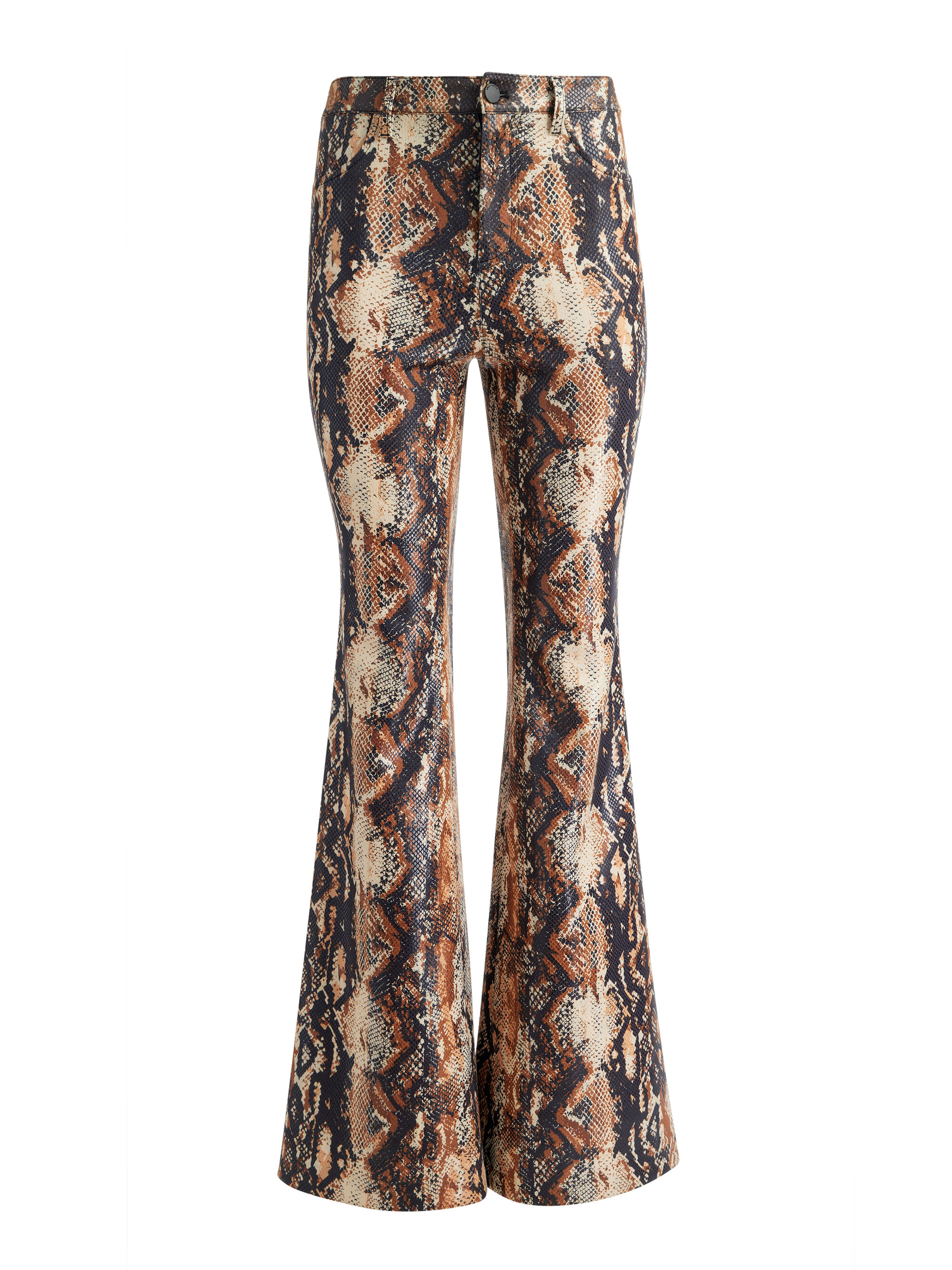 CRISTENA VEGAN SNAKE PANT in CAMEL/BLACK SNAKE | ALICE + OLIVIA