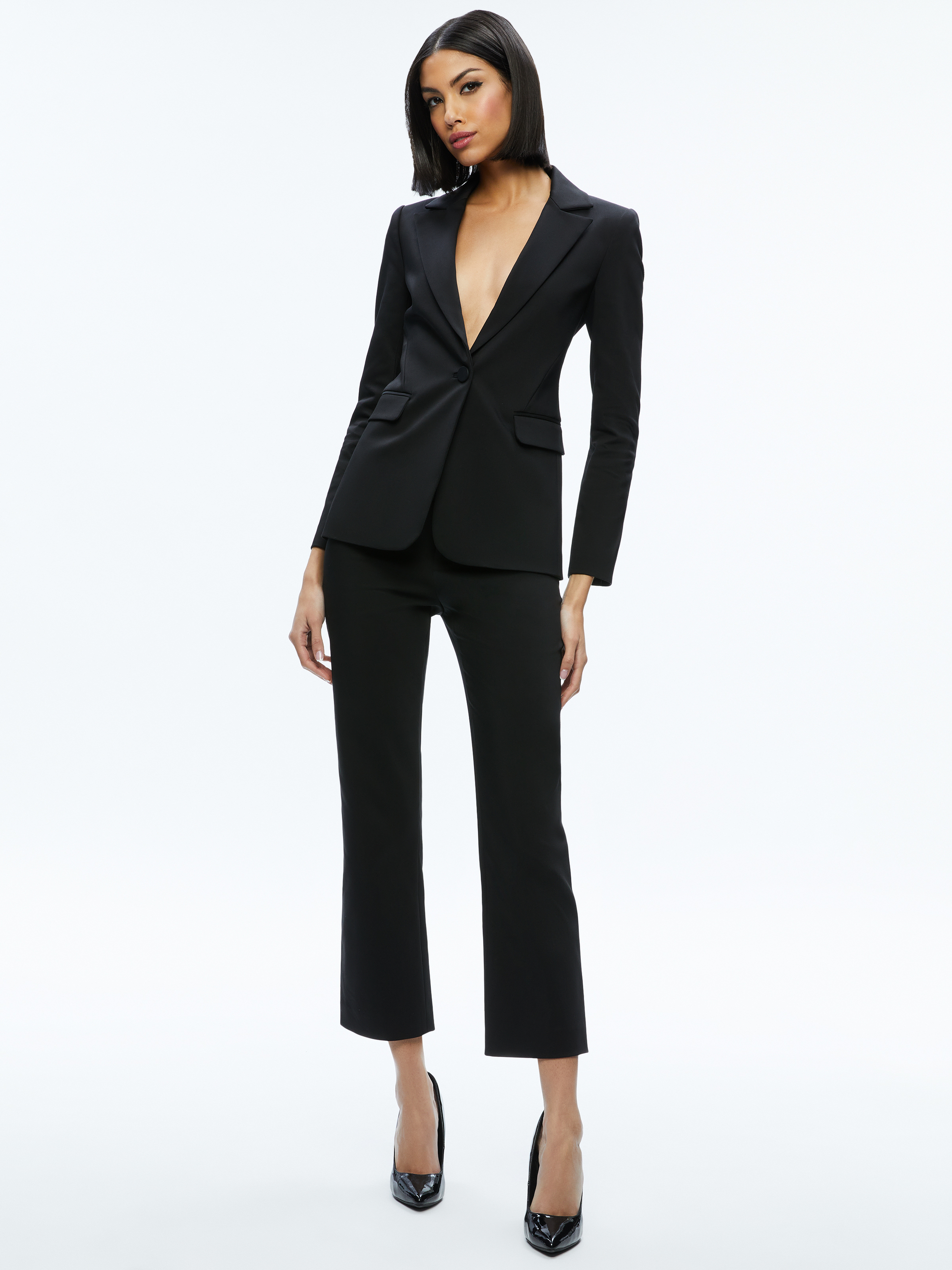 Macey Slit Sleeve Blazer In Black | Alice + Olivia