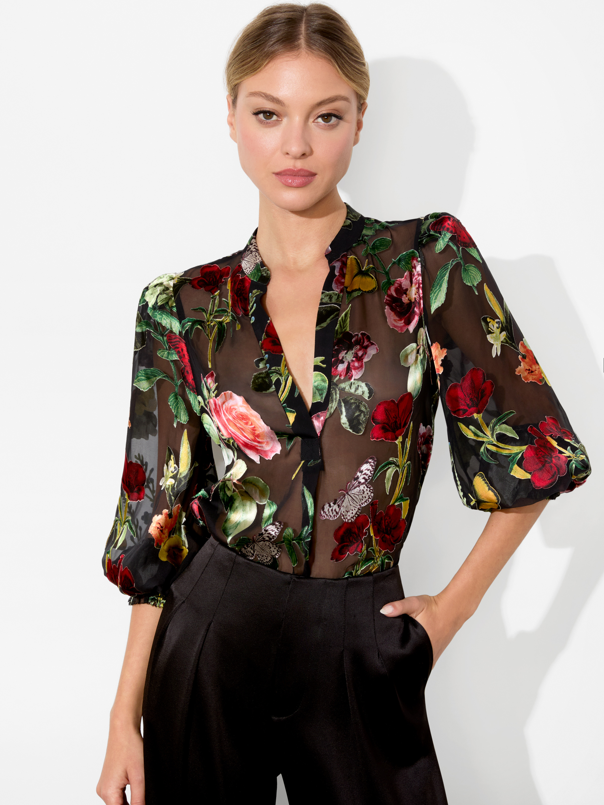 Sheila Blouse In In The Wind Floral | Alice + Olivia