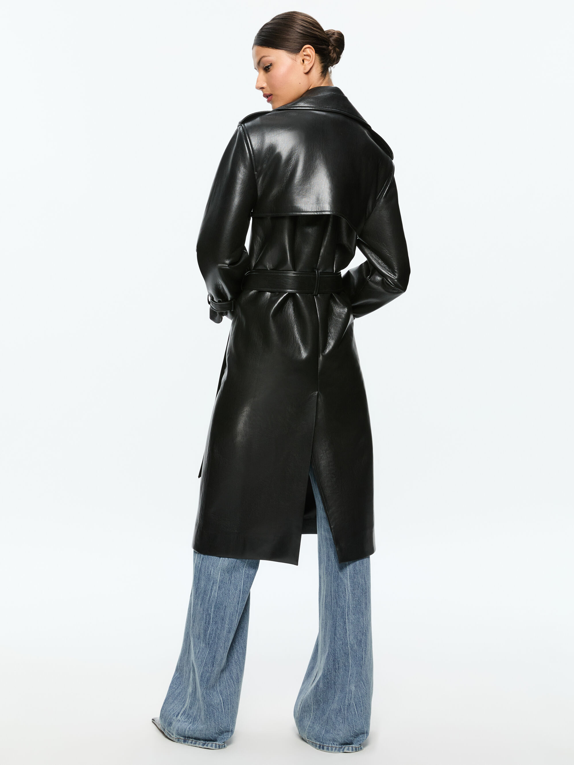 NEVADA VEGAN TRENCH in BLACK | ALICE + OLIVIA
