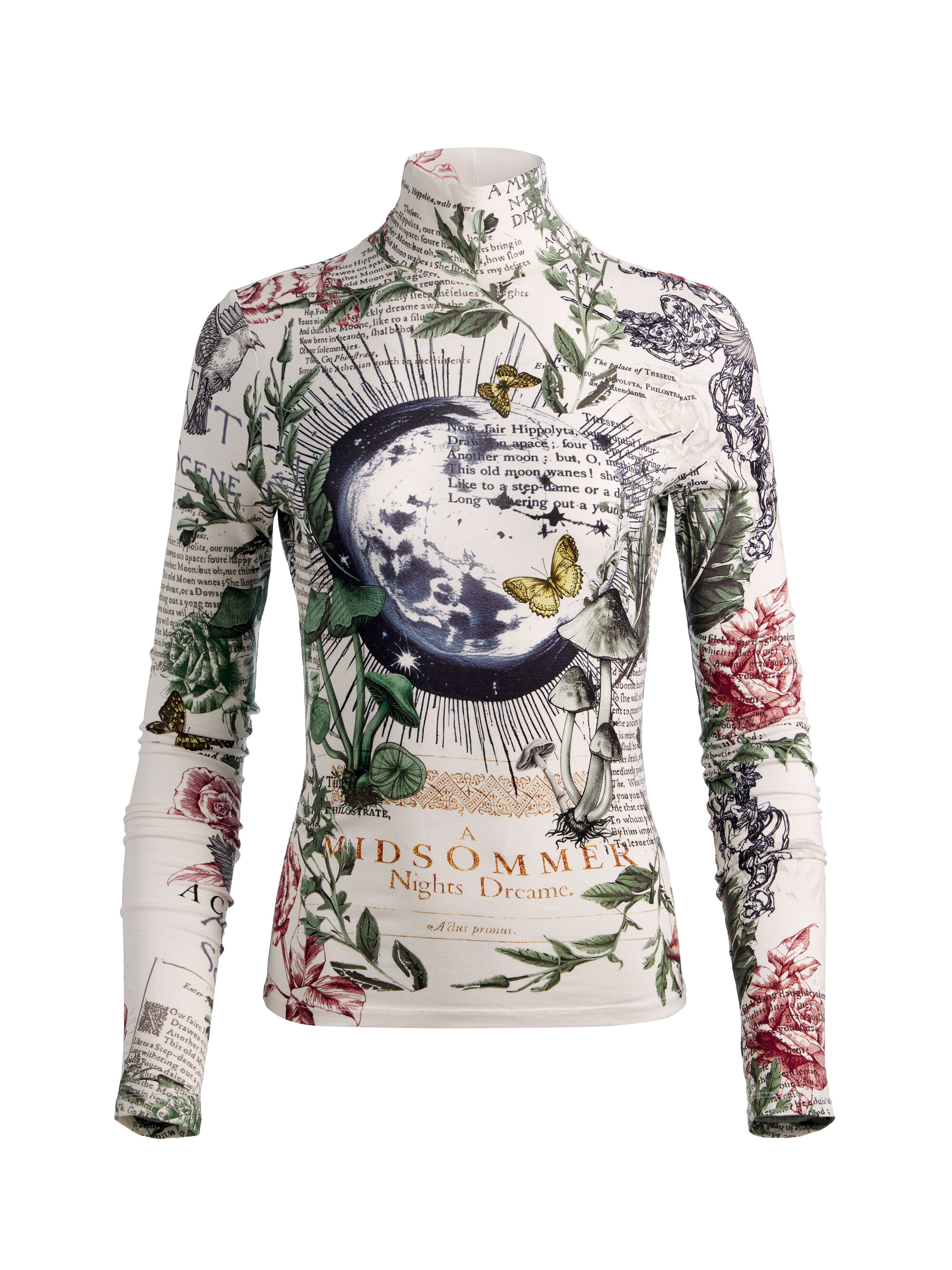 DELAINA TURTLENECK TOP in DREAMSCAPE MOON VANILLA | ALICE + OLIVIA
