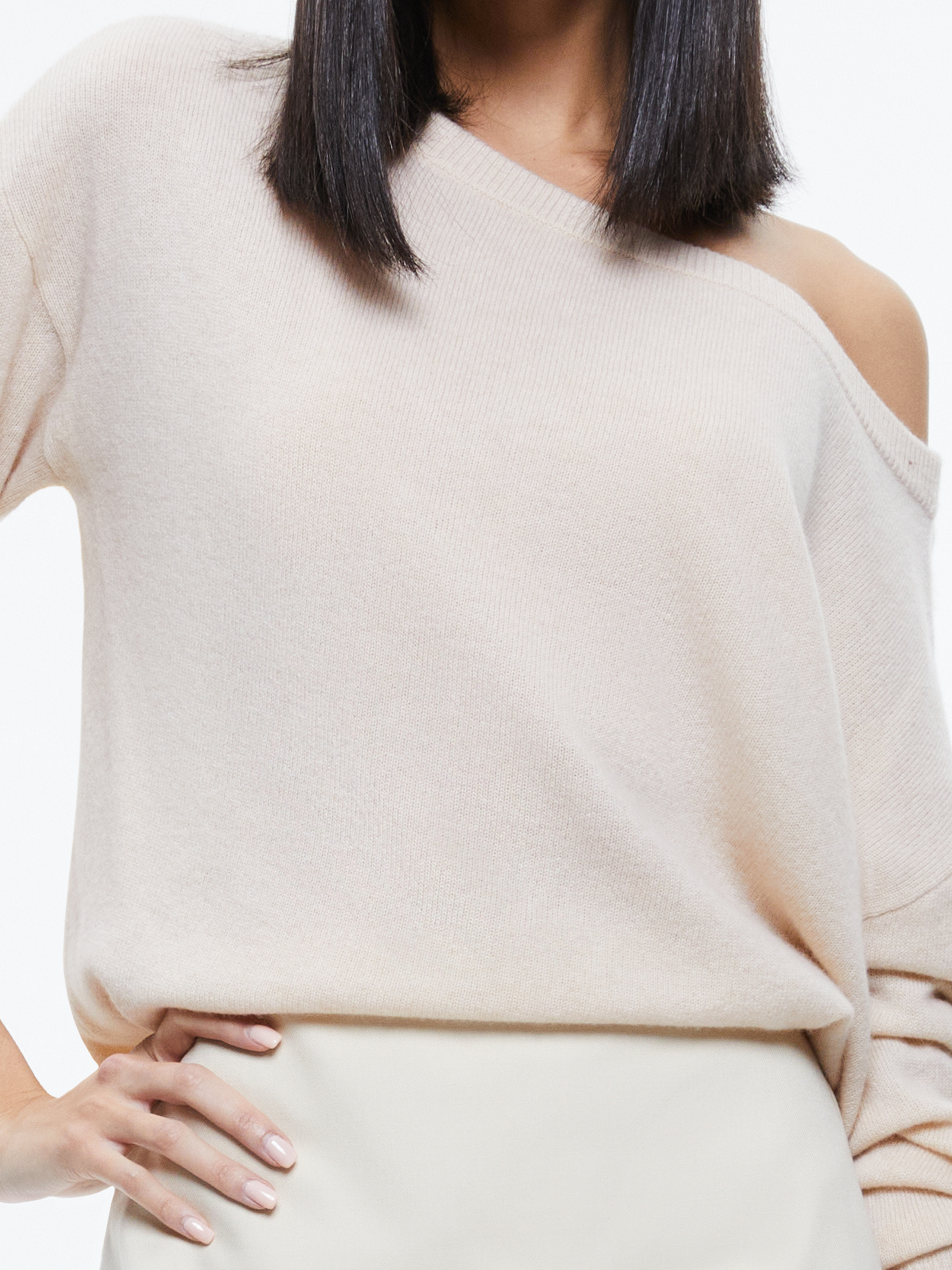 Marg Cashmere Slouchy Pullover In Oatmeal Heather | Alice + Olivia