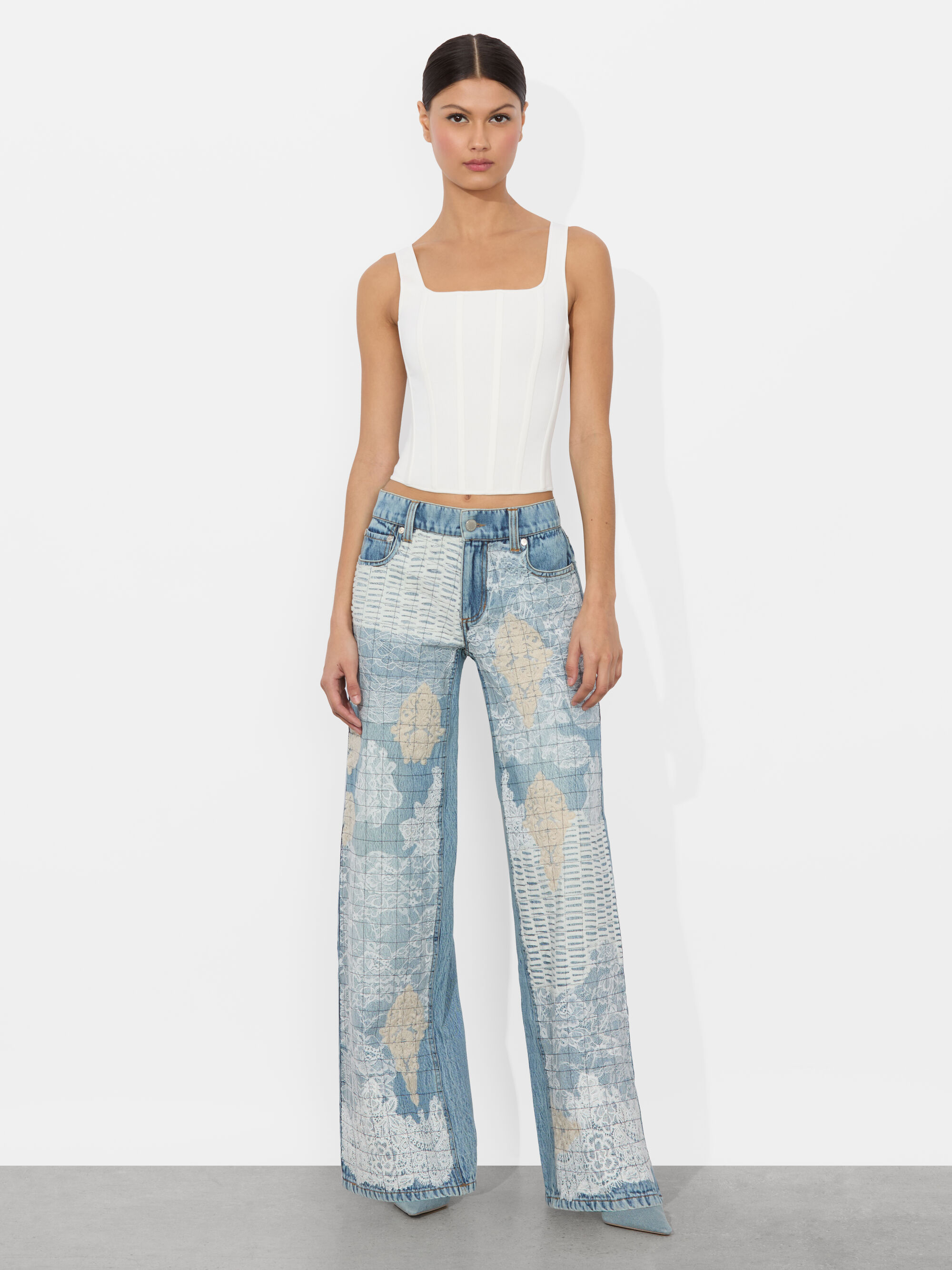 TRISH LACE JEAN in ROCKSTAR BLUE | ALICE + OLIVIA