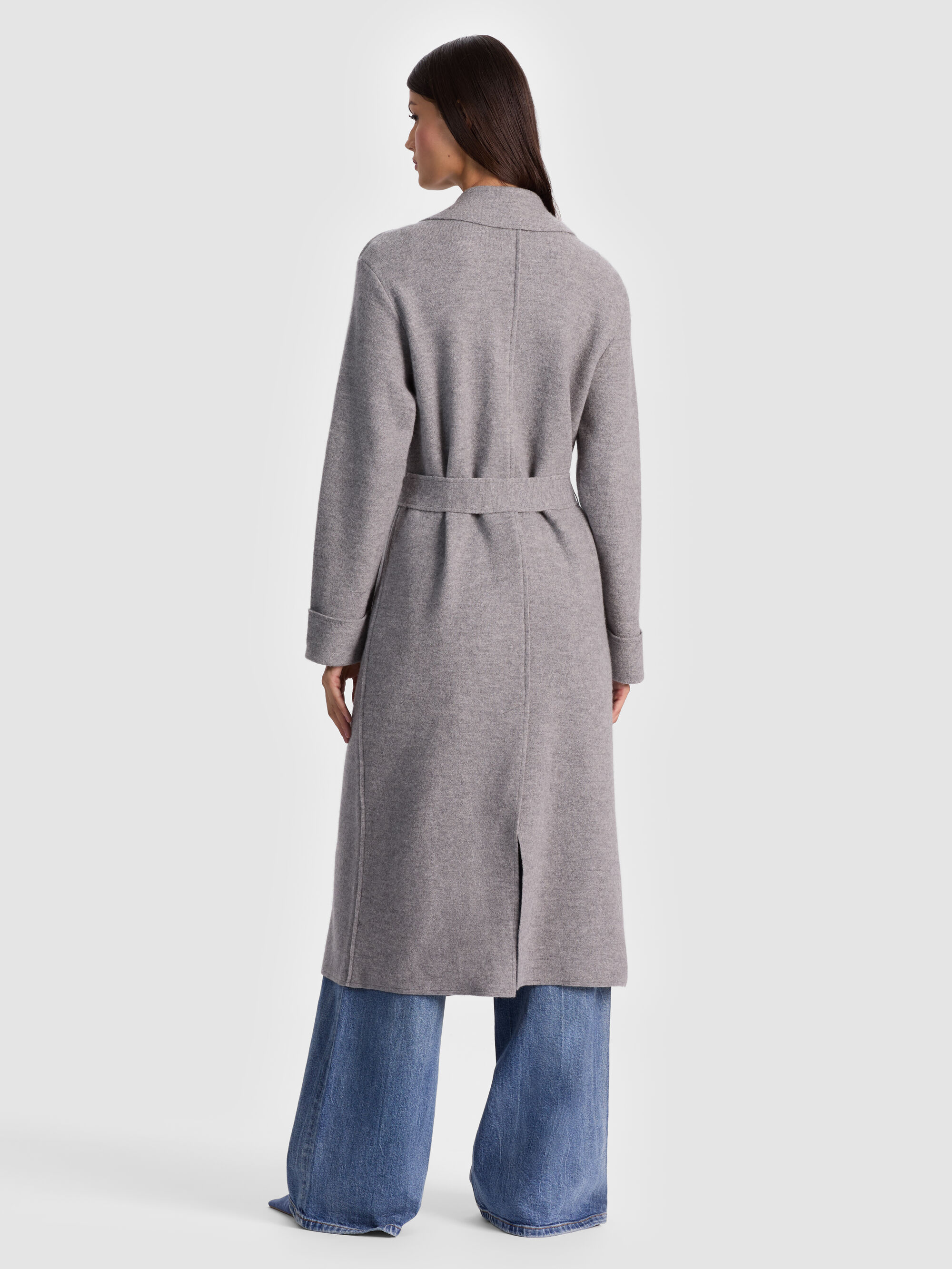 ROWAN WRAP COAT in MEDIUM HEATHER GREY | ALICE + OLIVIA