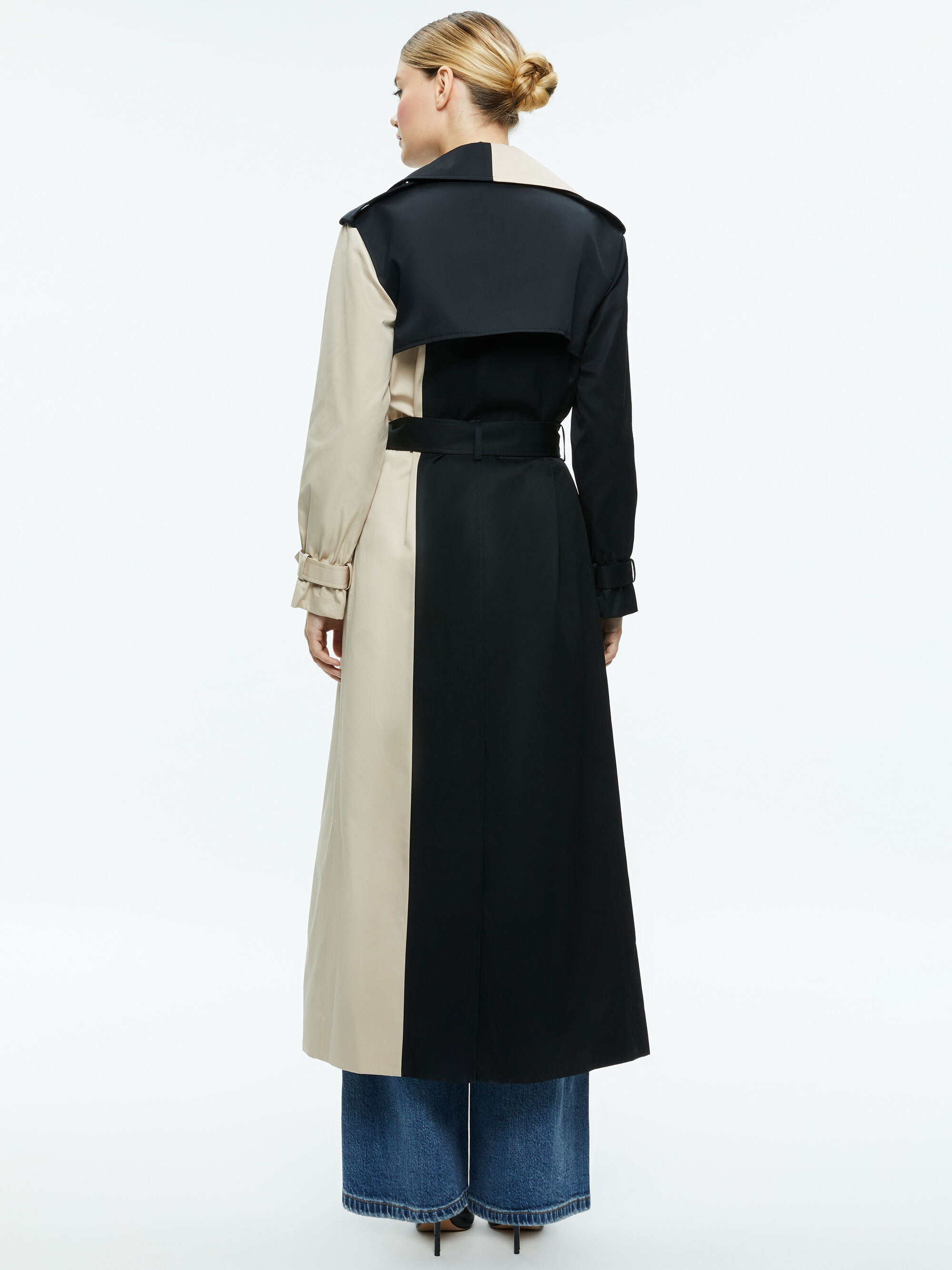 NEVADA TRENCH COAT in BLACK/LATTE | ALICE + OLIVIA