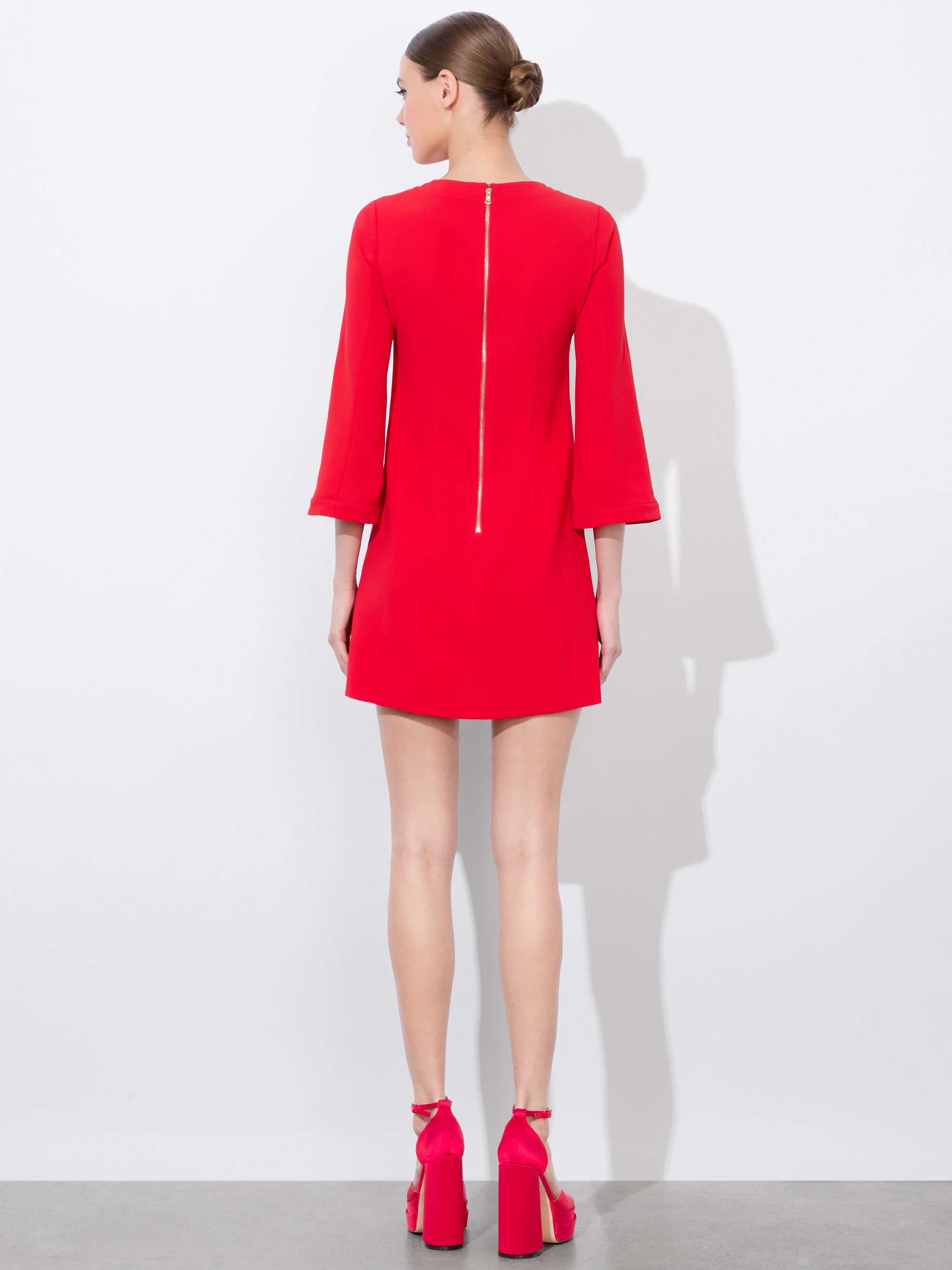 ELEONORA MINI DRESS in BRIGHT RUBY | ALICE + OLIVIA