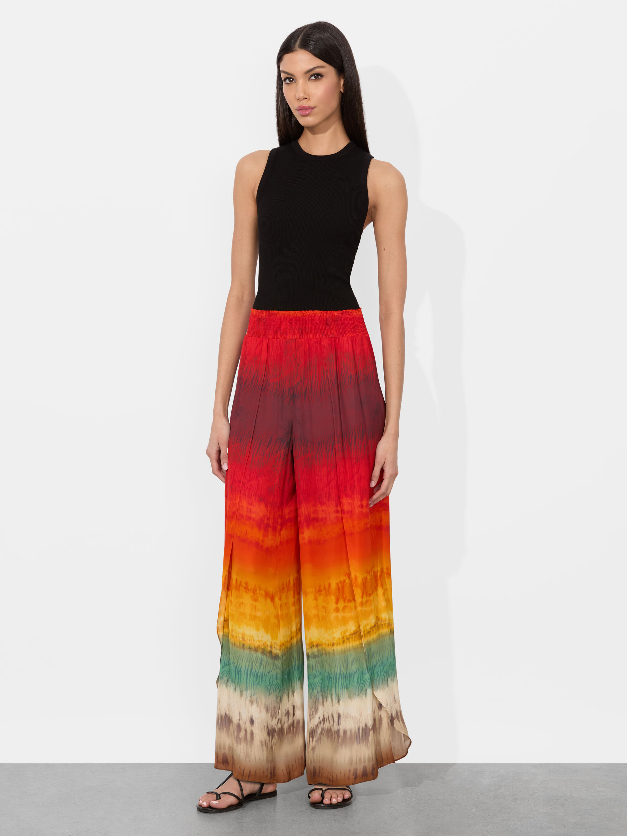 LARISSA OPEN PLEAT PANT in CRYSTAL TIE DYE | ALICE + OLIVIA
