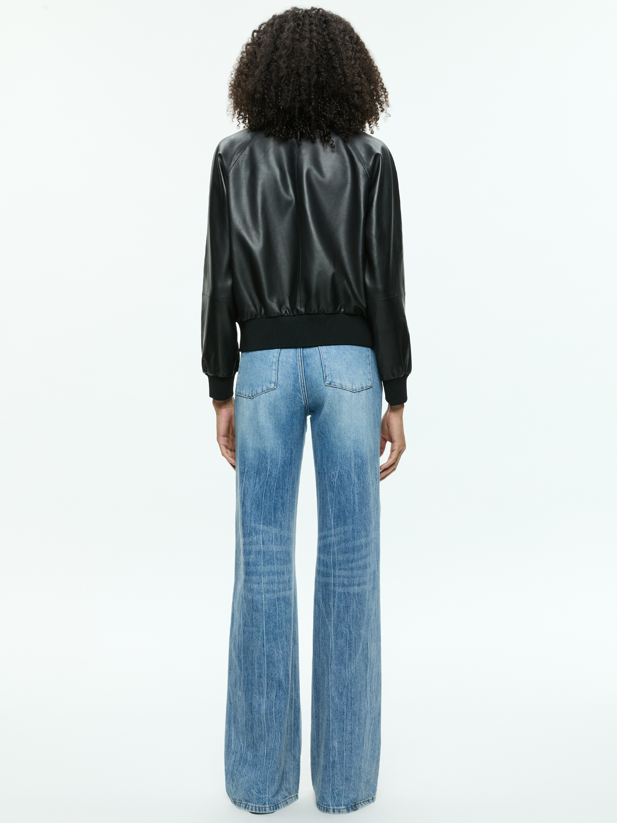 Felisa Leather Bomber In Black | Alice + Olivia