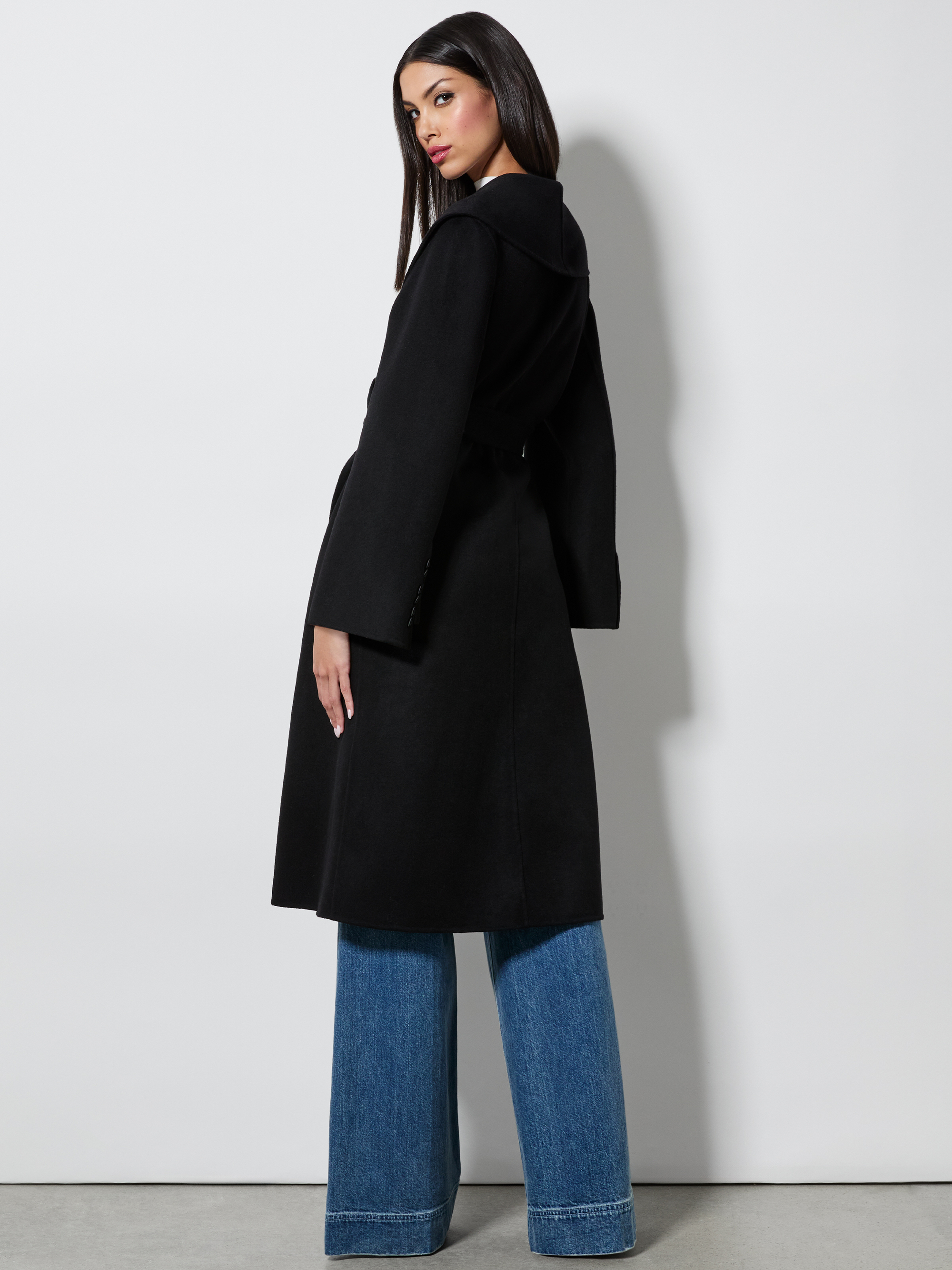 Marcelene Midi Coat In Black | Alice + Olivia