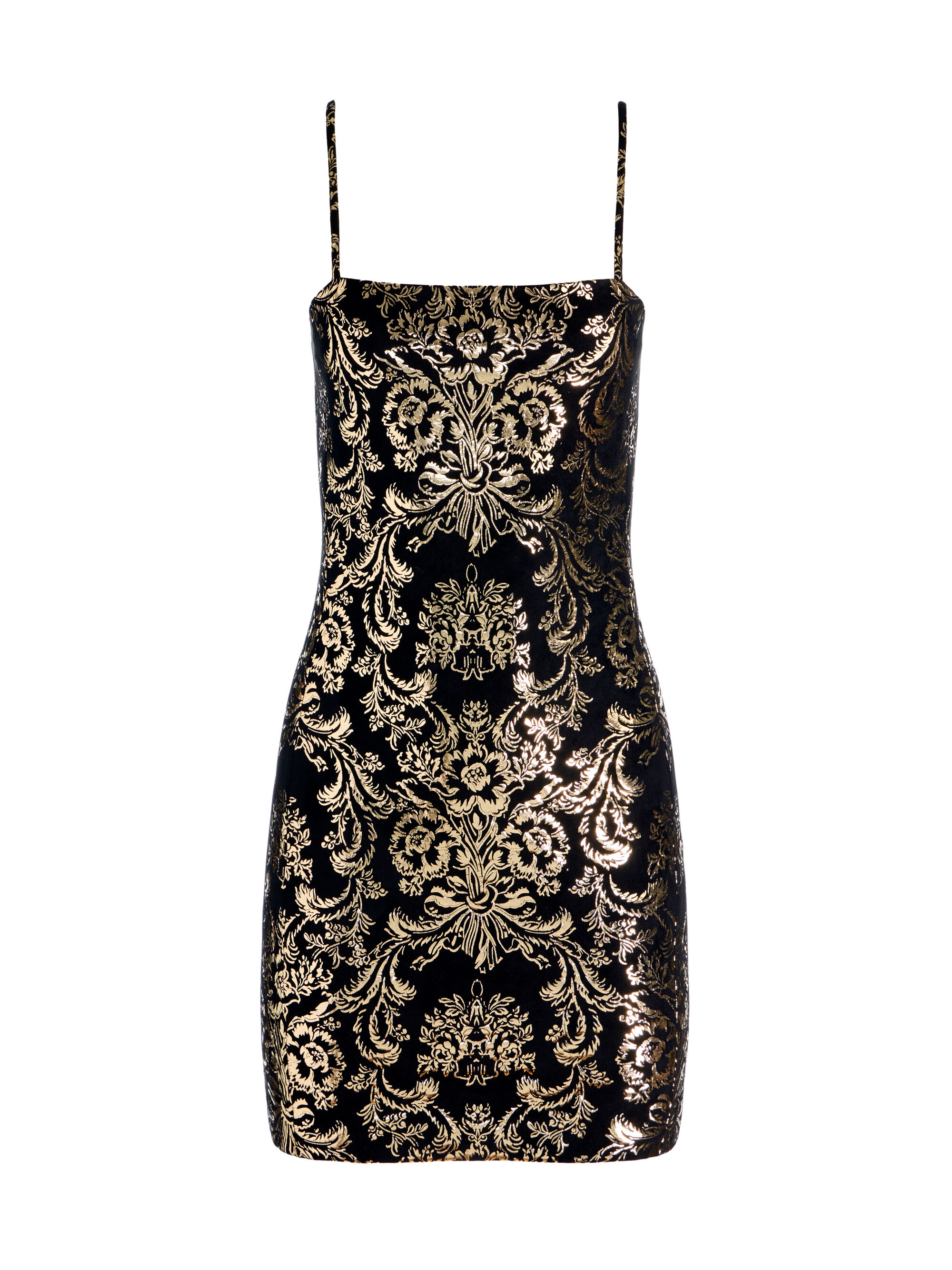 FIFI MINI DRESS in MOONLIT ROCOCO BLACK | ALICE + OLIVIA
