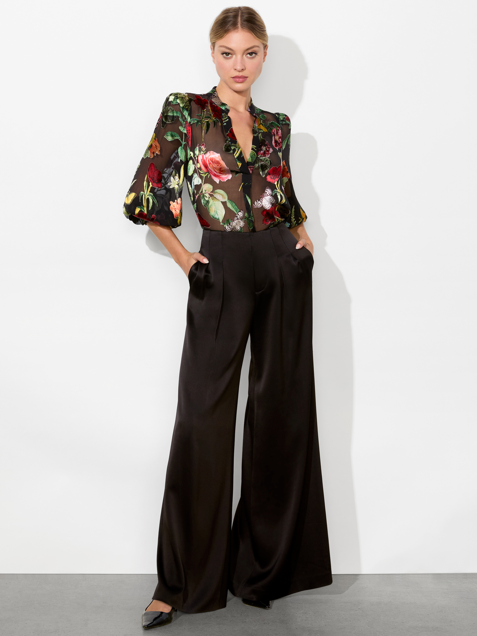 Sheila Blouse In In The Wind Floral | Alice + Olivia