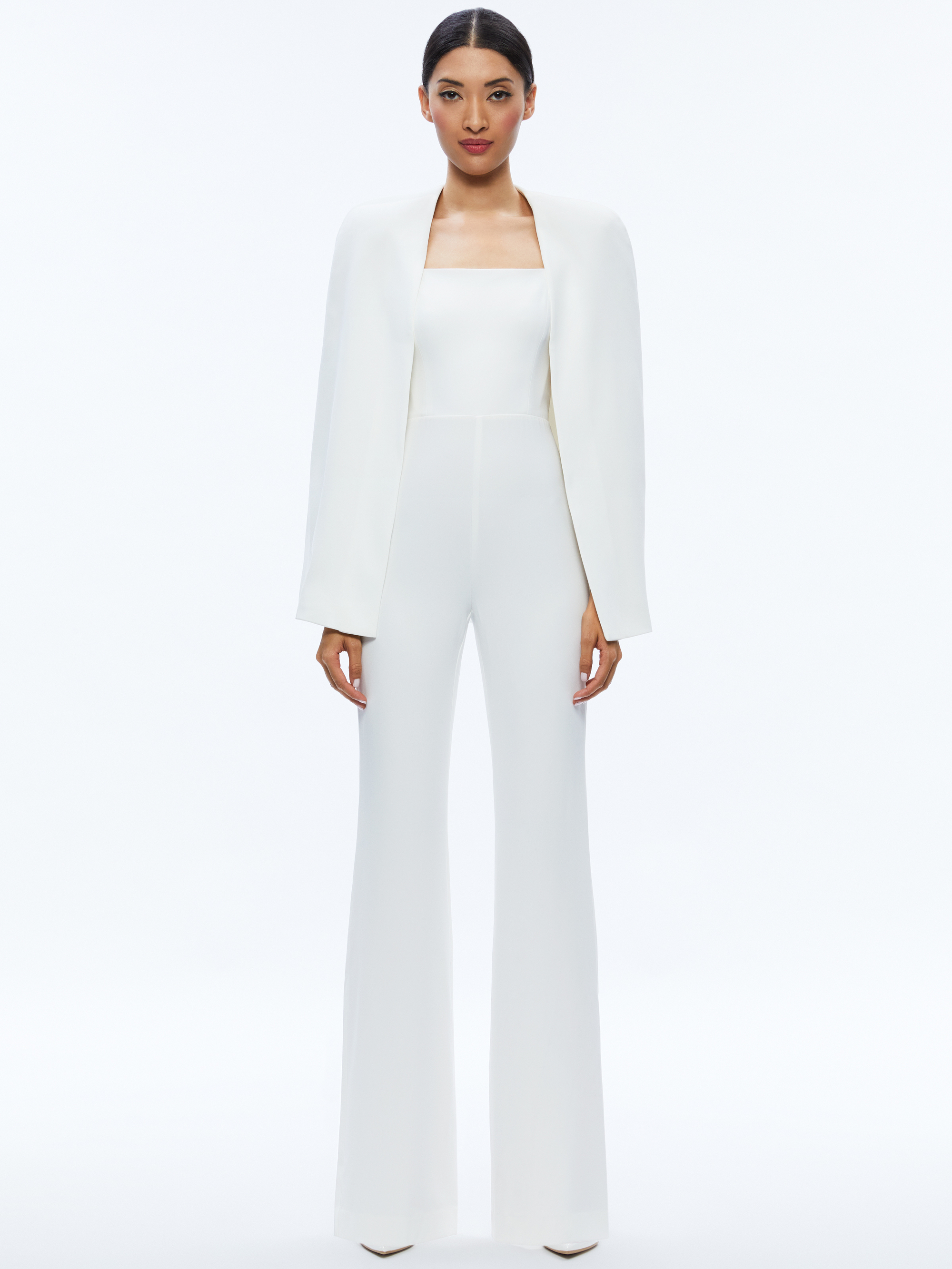 Nova Cape Jumpsuit In Ecru | Alice + Olivia