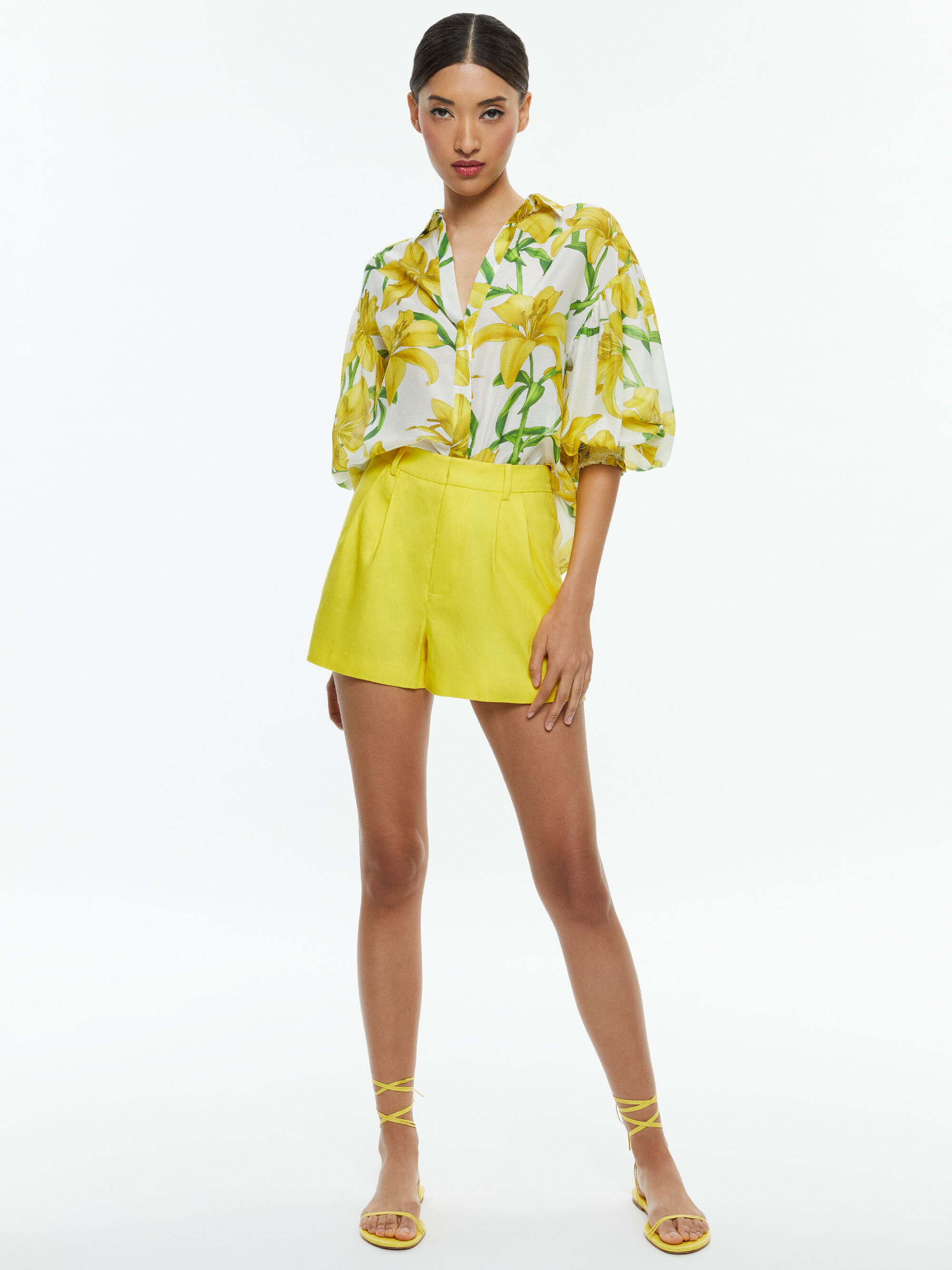 MAYLIN LONG SLEEVE BLOUSE in STARGAZER MULTI LG | ALICE + OLIVIA