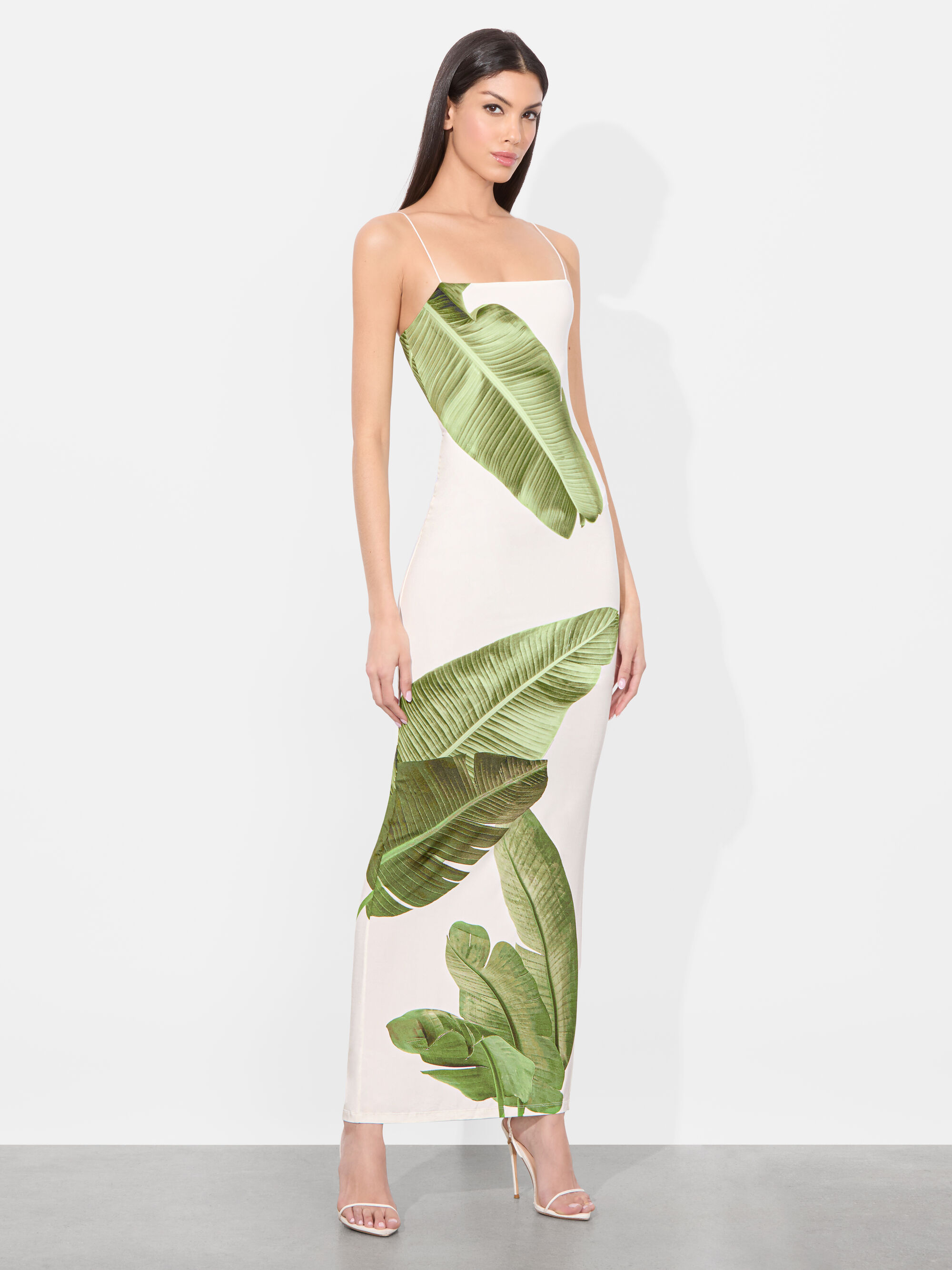Fifi Maxi Dress In Jungle Palm Off White | Alice + Olivia
