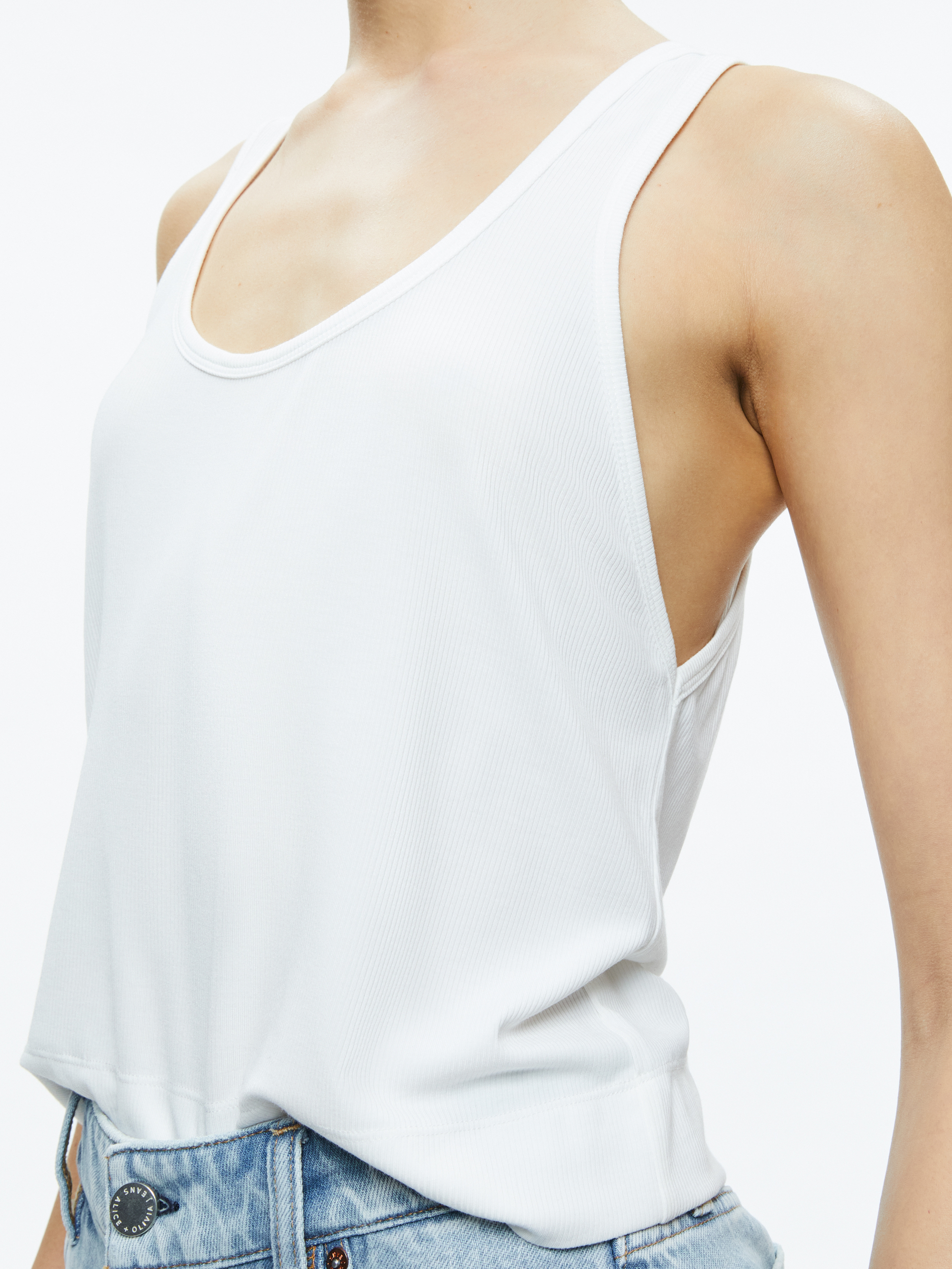 Avril Boxy Tank In Off White | Alice + Olivia