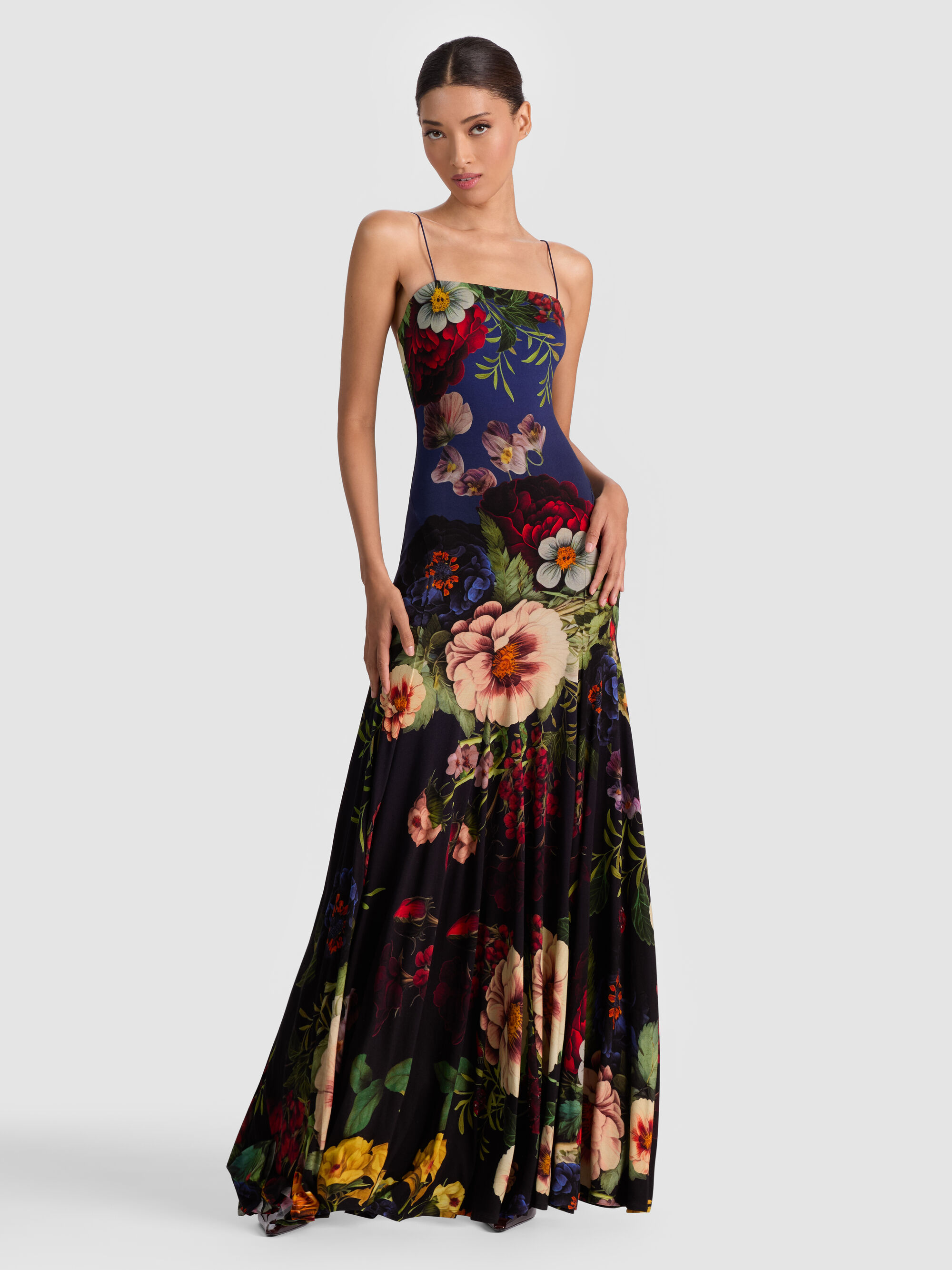 AUGUSTA MAXI DRESS in MAGIC GARDEN GRADIENT | ALICE + OLIVIA