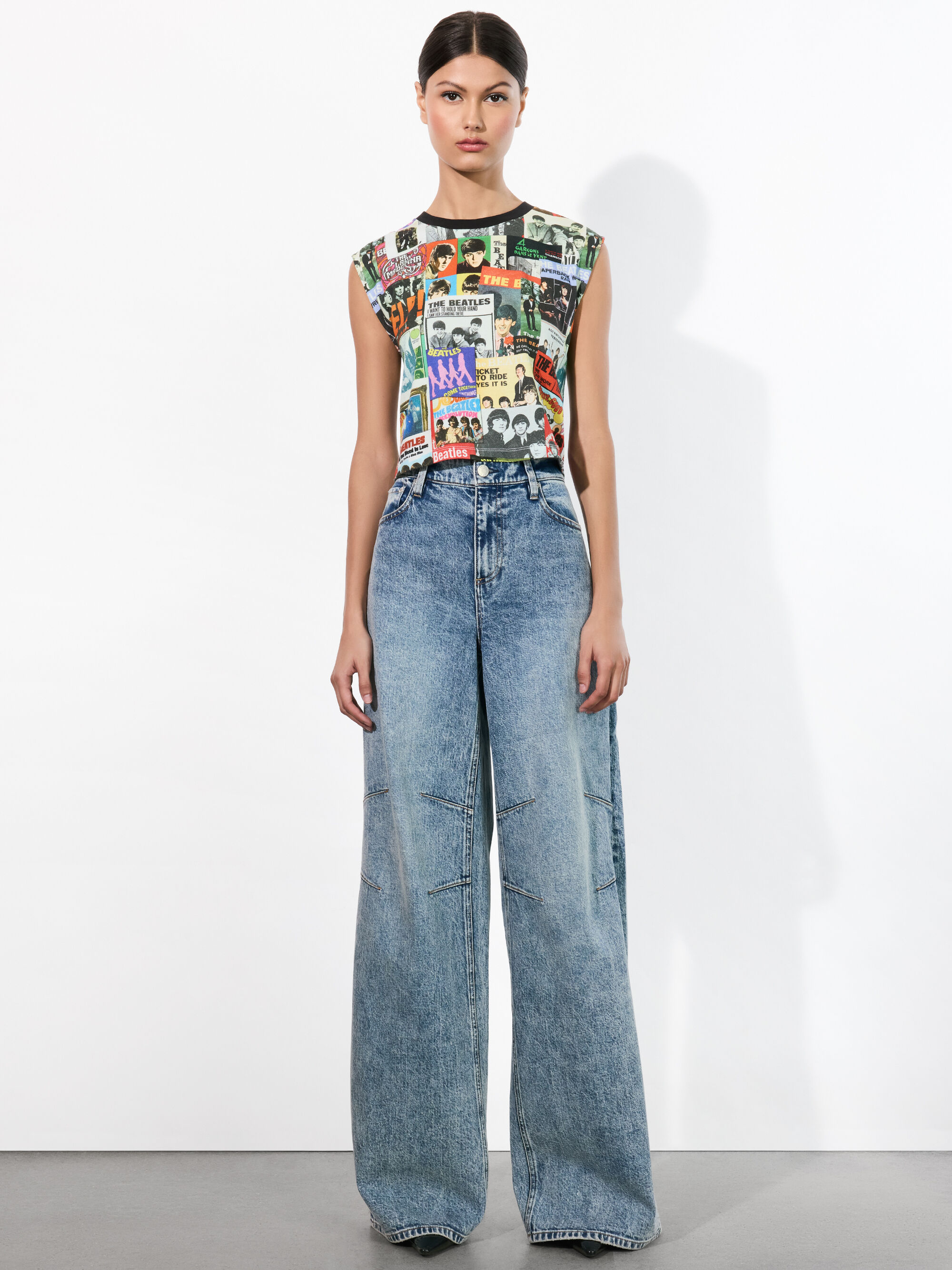 A+O X THE BEATLES MICAH MUSCLE TANK in TWIST AND SHOUT | ALICE + OLIVIA