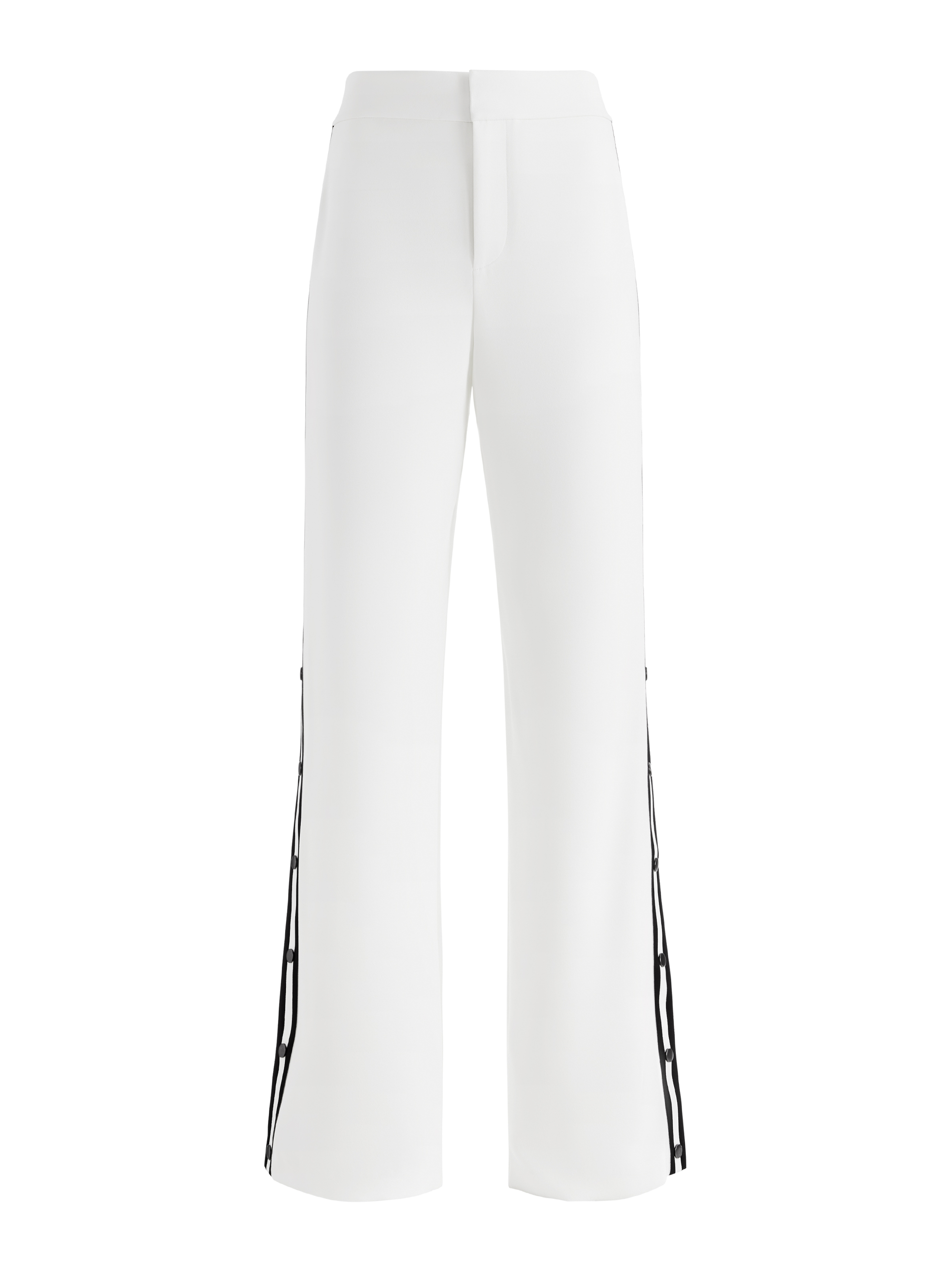 Jc Side Snap Wide Leg Pant In Ecru/black | Alice + Olivia