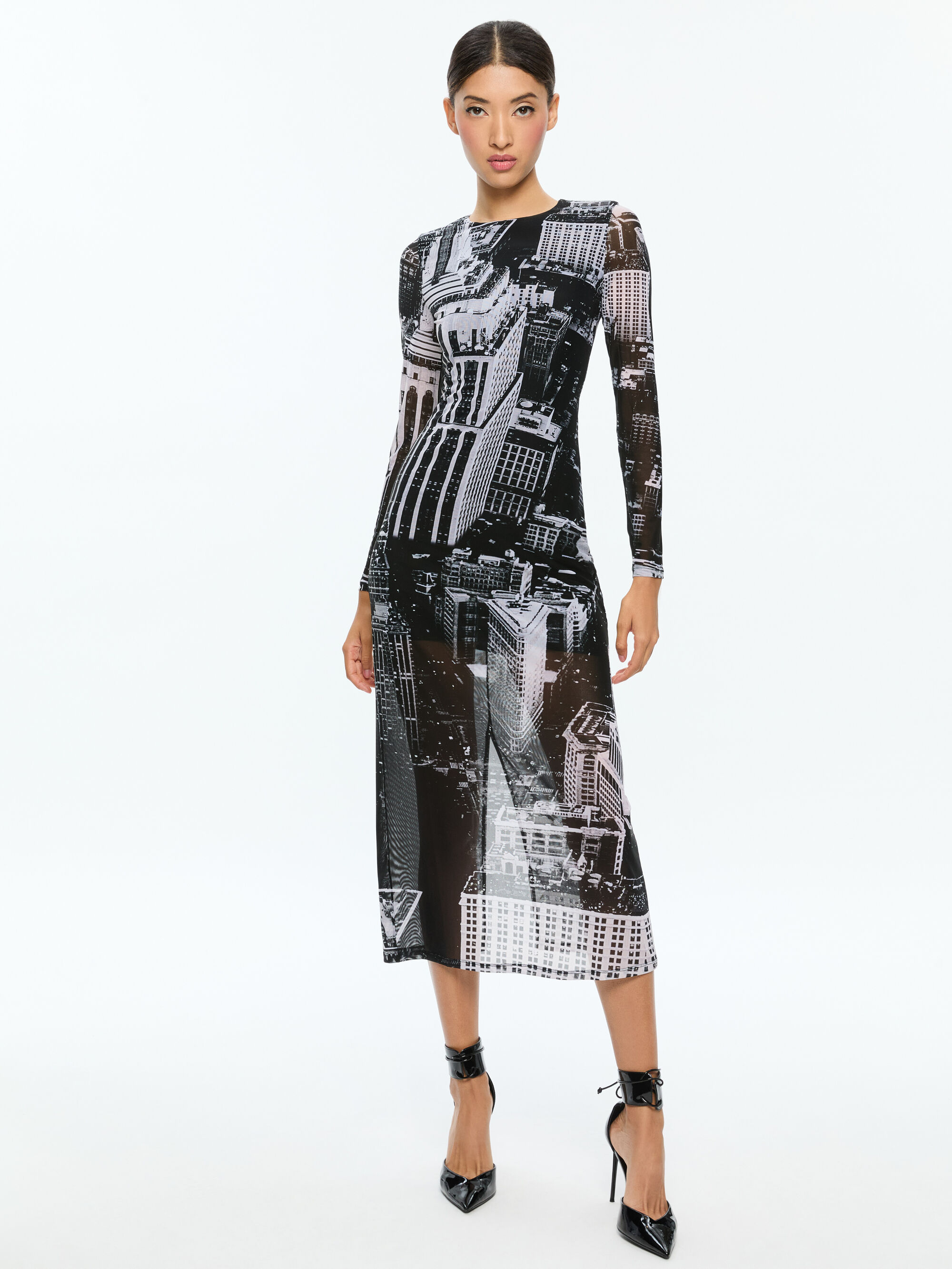 DELORA MIDI DRESS in CITYSCAPE | ALICE + OLIVIA