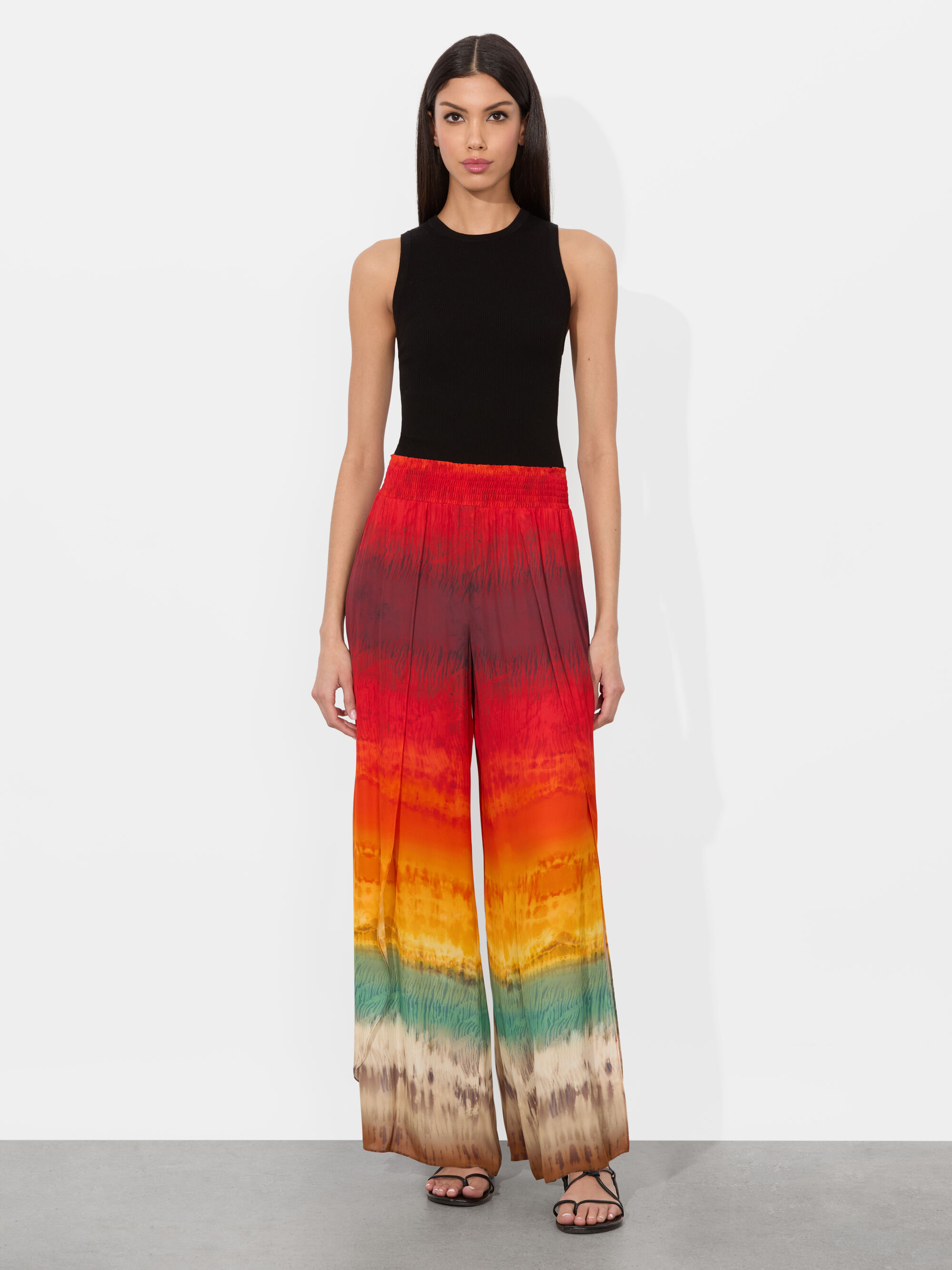 LARISSA OPEN PLEAT PANT in CRYSTAL TIE DYE | ALICE + OLIVIA