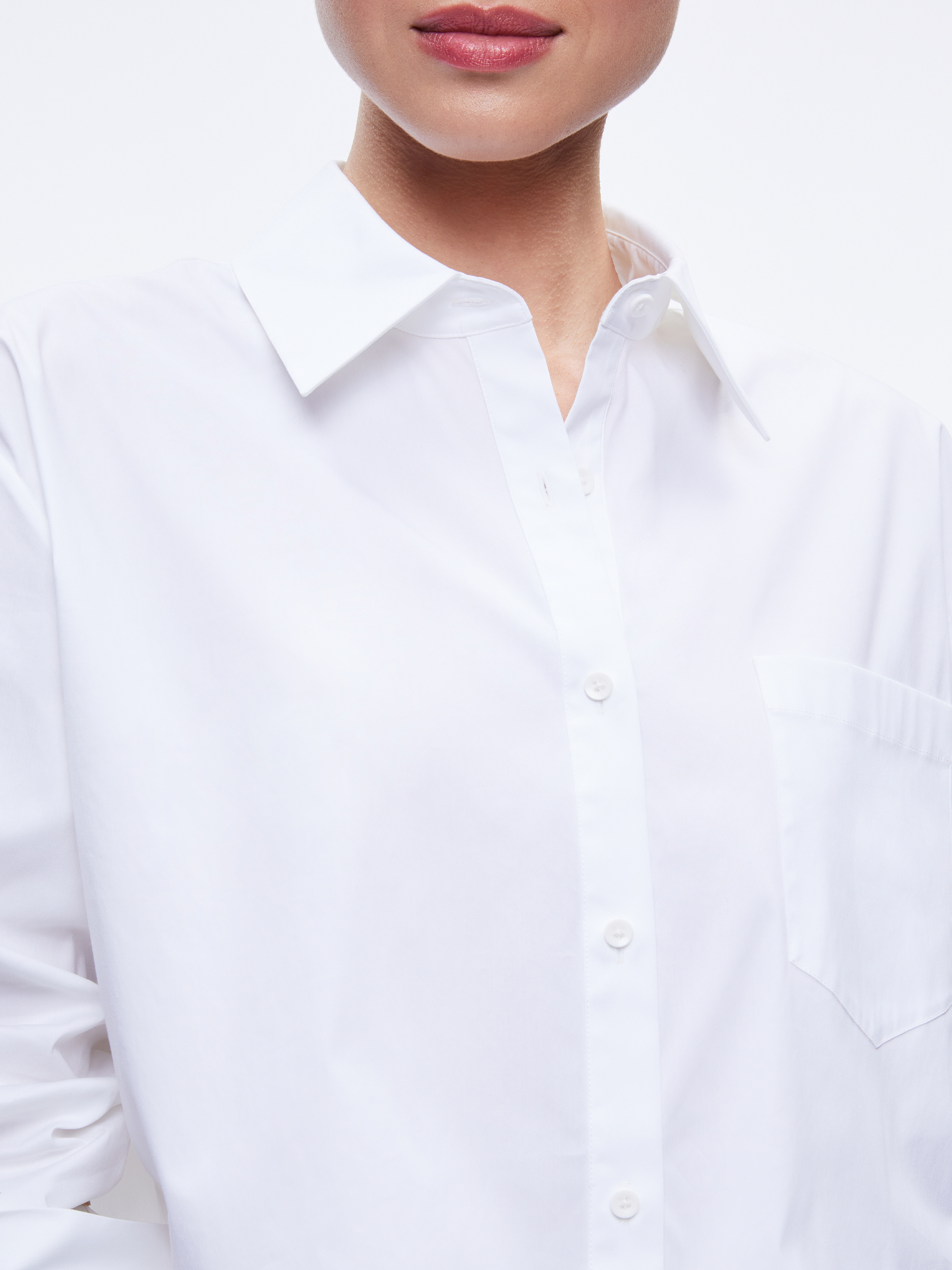 Finely Cropped Button Down In Off White | Alice + Olivia