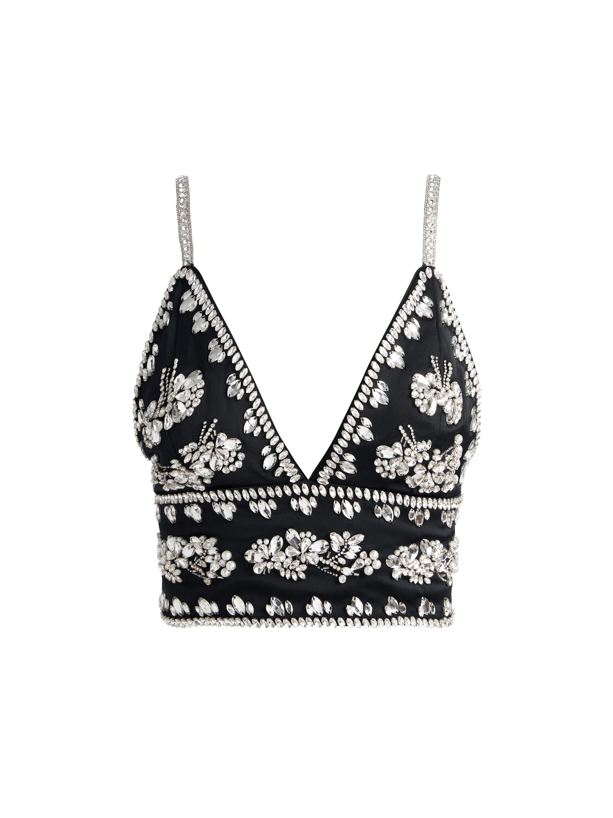 CARLI EMBELLISHED BRA TOP in BLACK | ALICE + OLIVIA