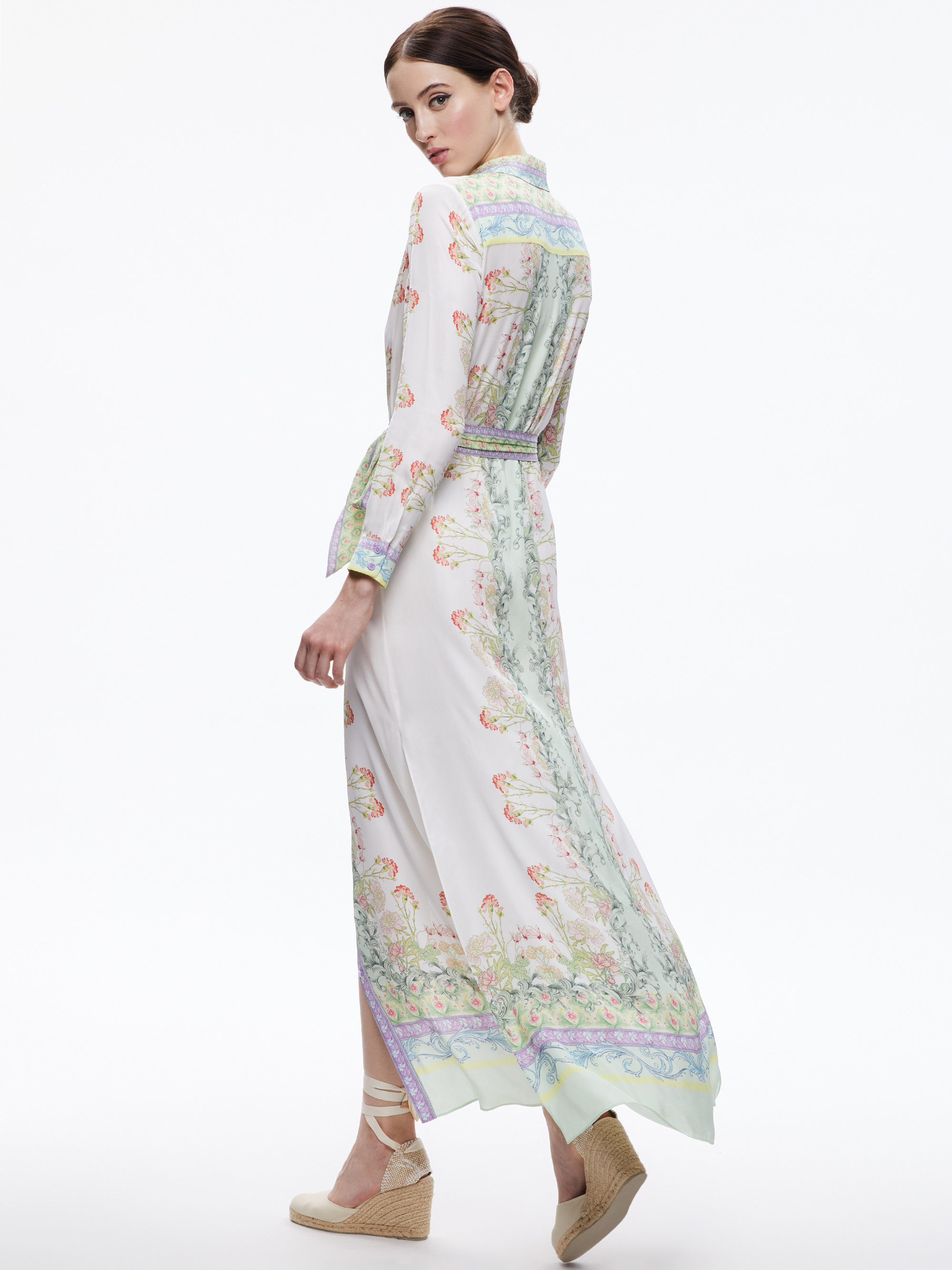 Chassidy Maxi Shirt Dress In Floral Fest | Alice + Olivia