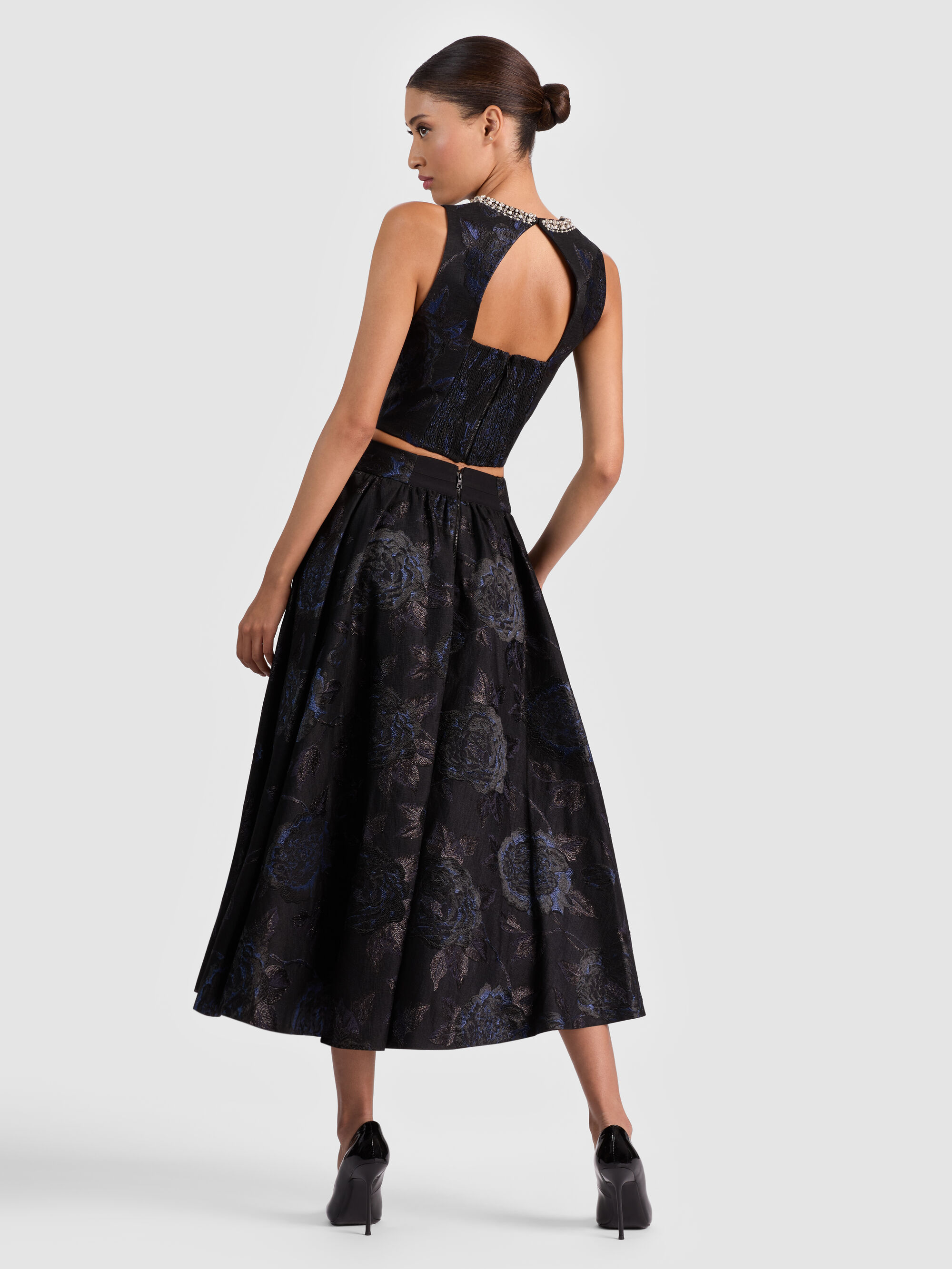 CHERRA EMBELLISHED CROP TOP in BLACK | ALICE + OLIVIA