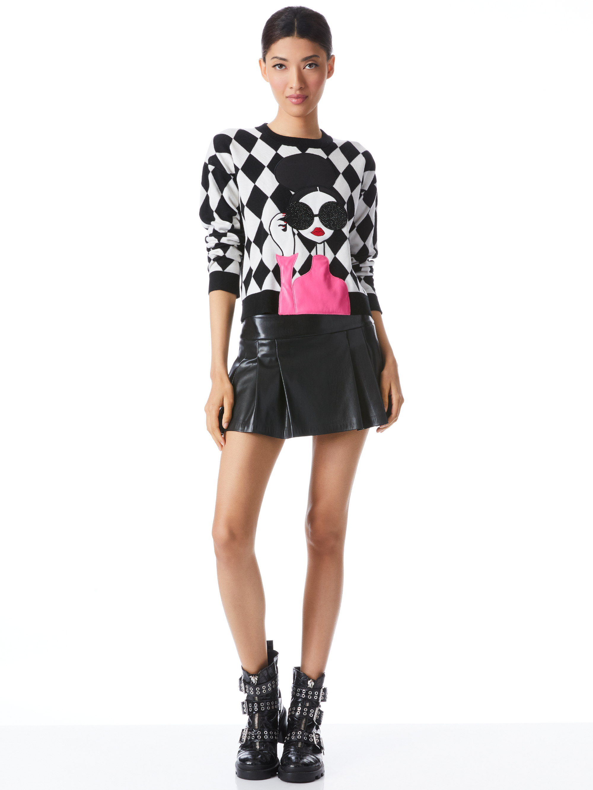 Gleeson Stace Face Pullover In Multi | Alice + Olivia
