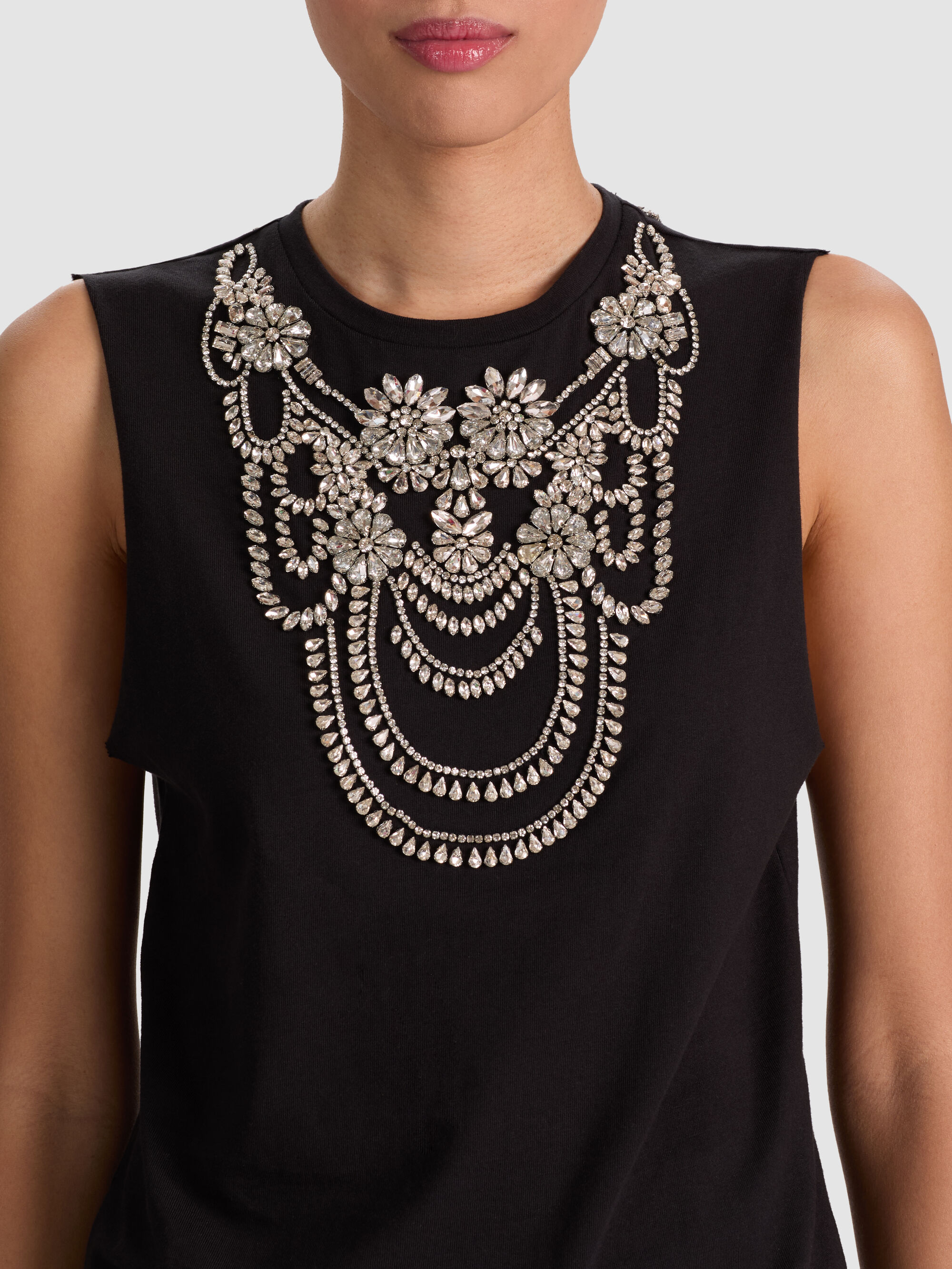 DEDE EMBELLISHED TANK in BLACK | ALICE + OLIVIA
