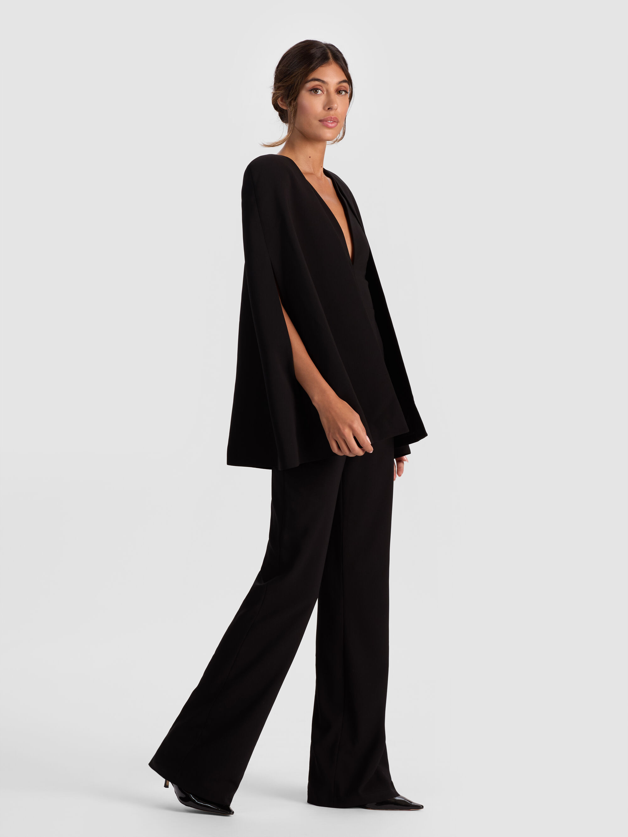 NOVA CAPE JUMPSUIT in BLACK | ALICE + OLIVIA