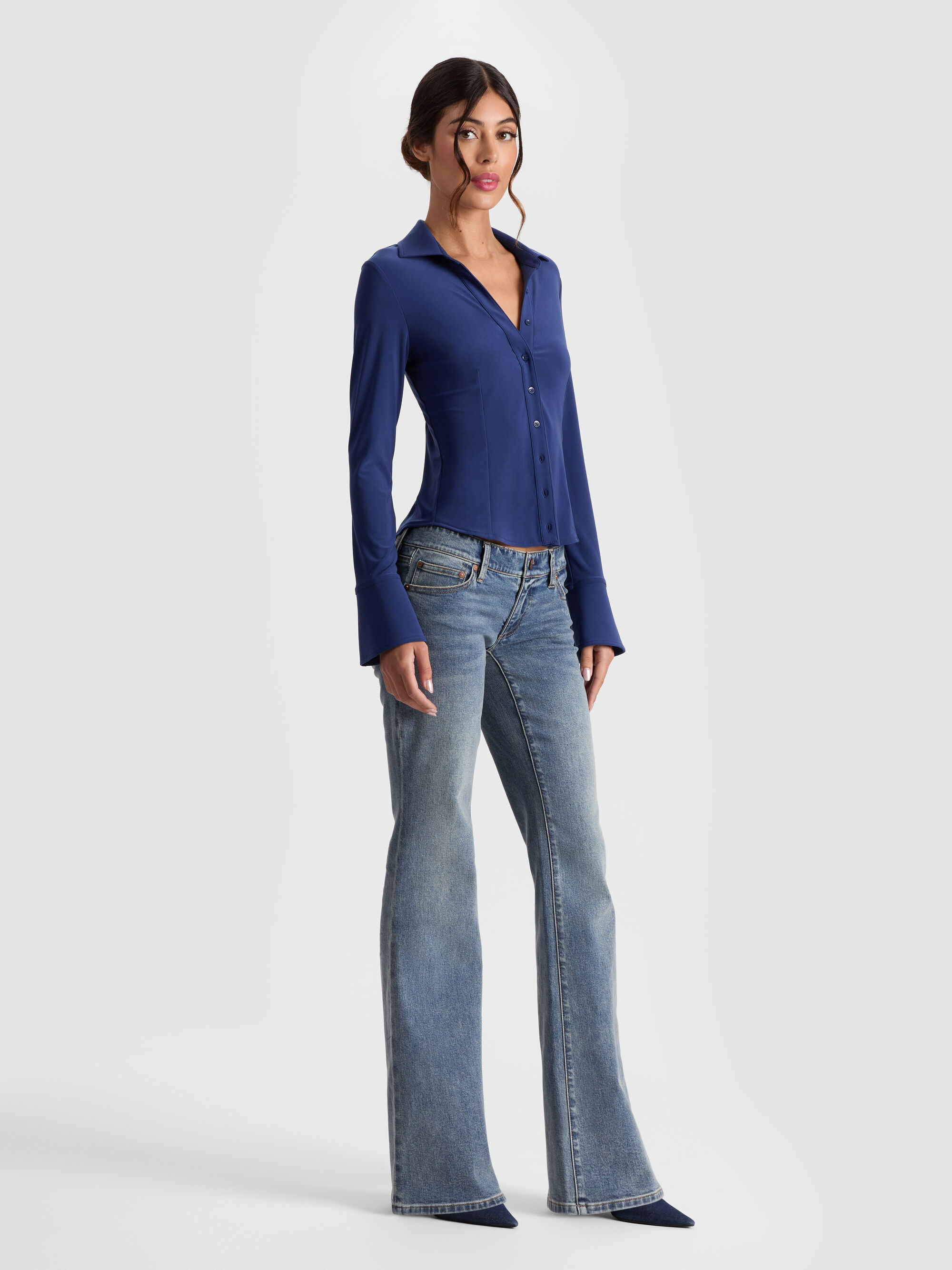 FREYA FITTED TOP in INDIGO | ALICE + OLIVIA