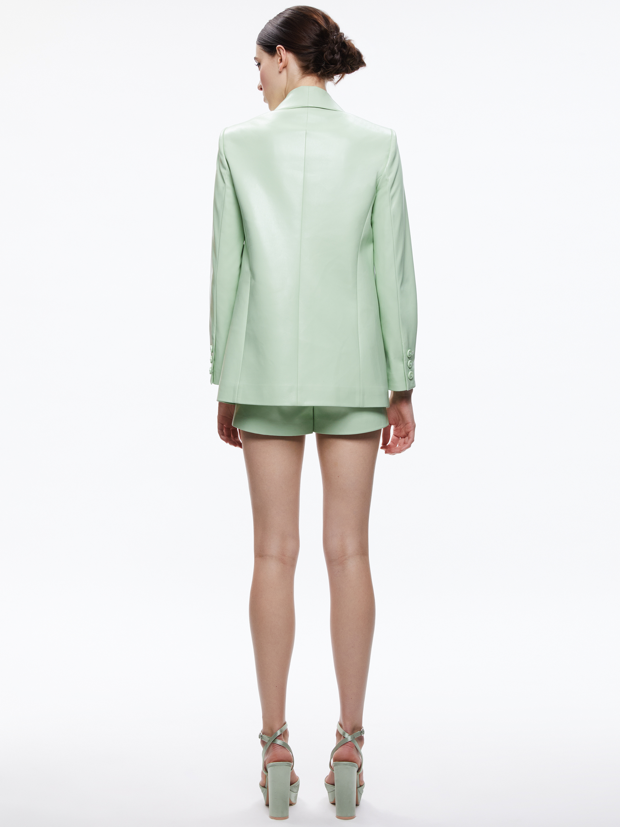 Denny Vegan Blazer In Pistachio | Alice + Olivia