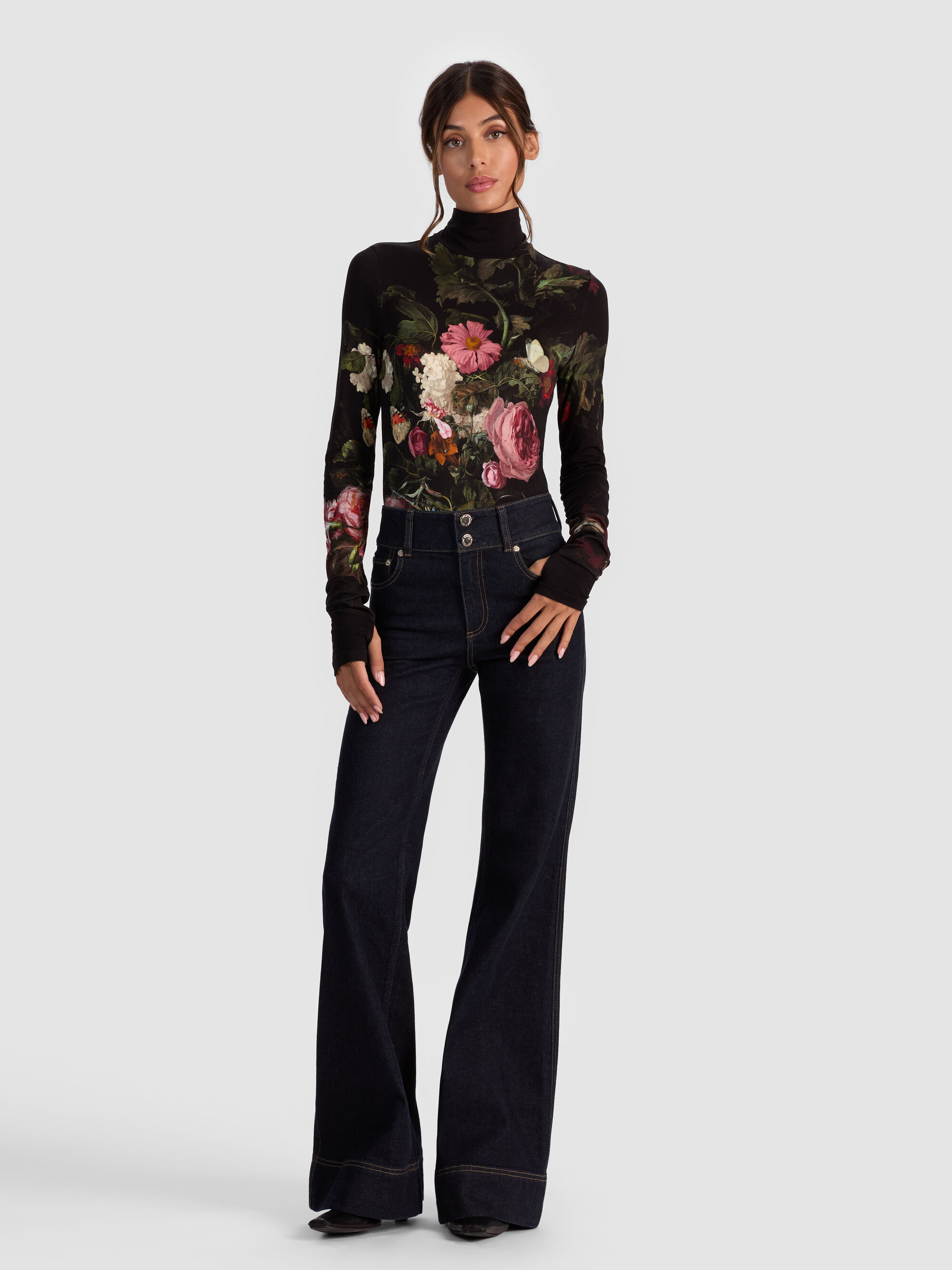 DELAINA TURTLENECK TOP in BE STILL | ALICE + OLIVIA