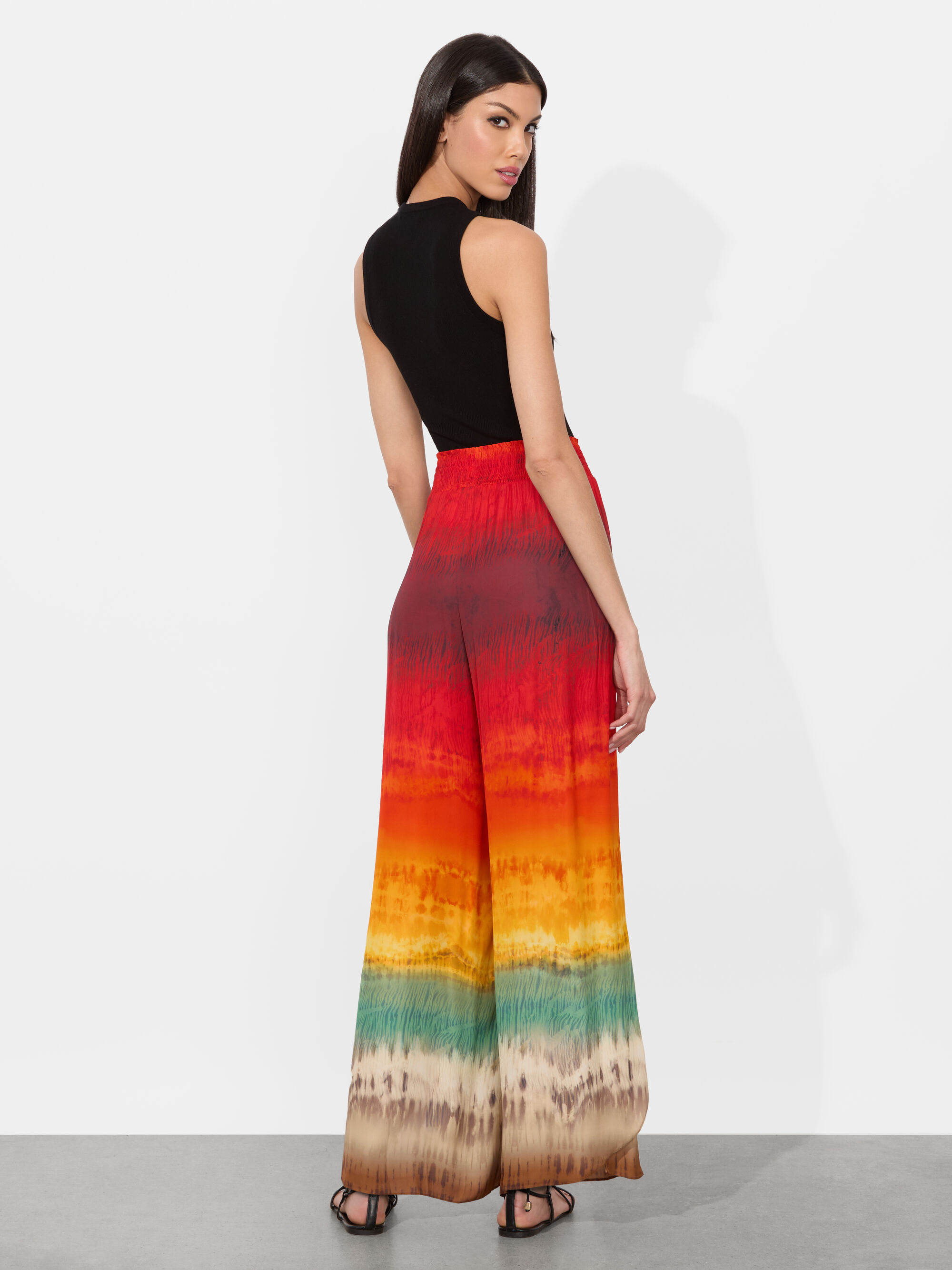 LARISSA OPEN PLEAT PANT in CRYSTAL TIE DYE | ALICE + OLIVIA