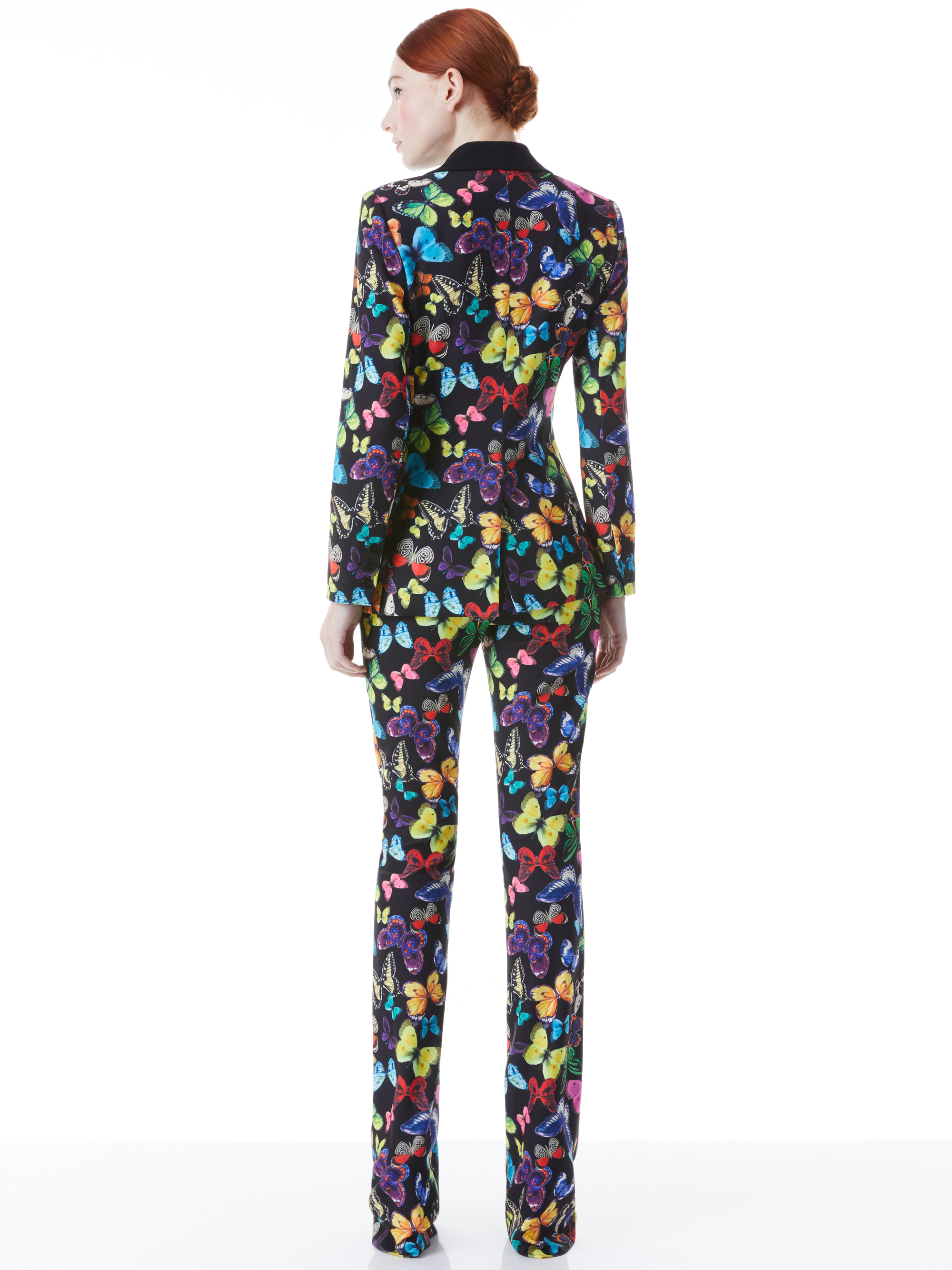 Macey Combination Notch Collar Fitted Blazer In Butterfly High Black ...