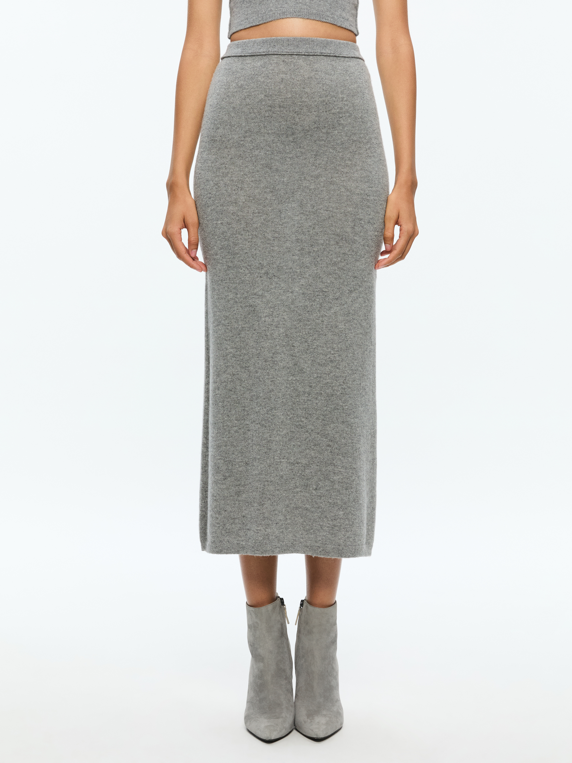 Adrina Skirt In Medium Heather Grey | Alice + Olivia